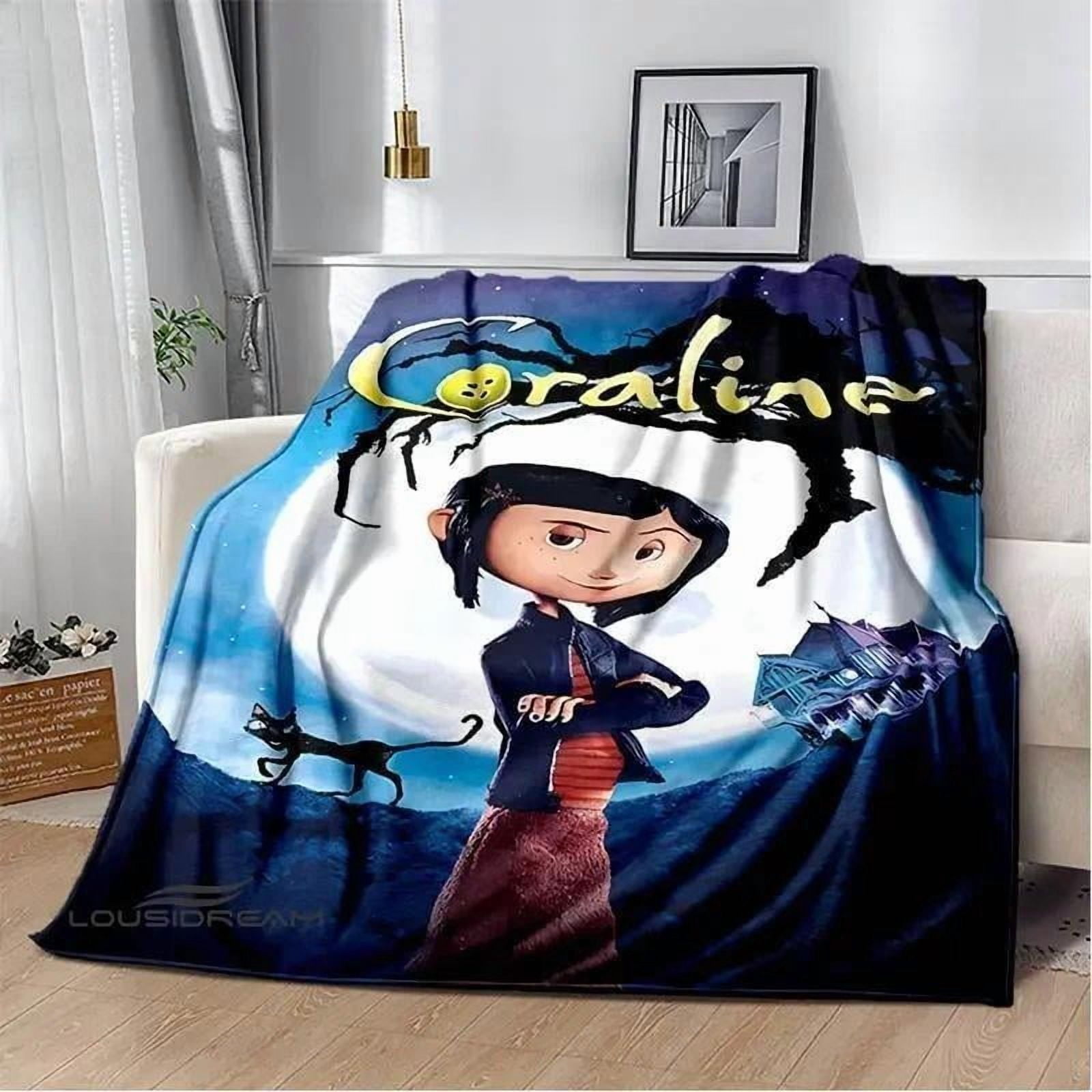 C-coraline cartoon printied blanket warm beautiful flannel soft and ...