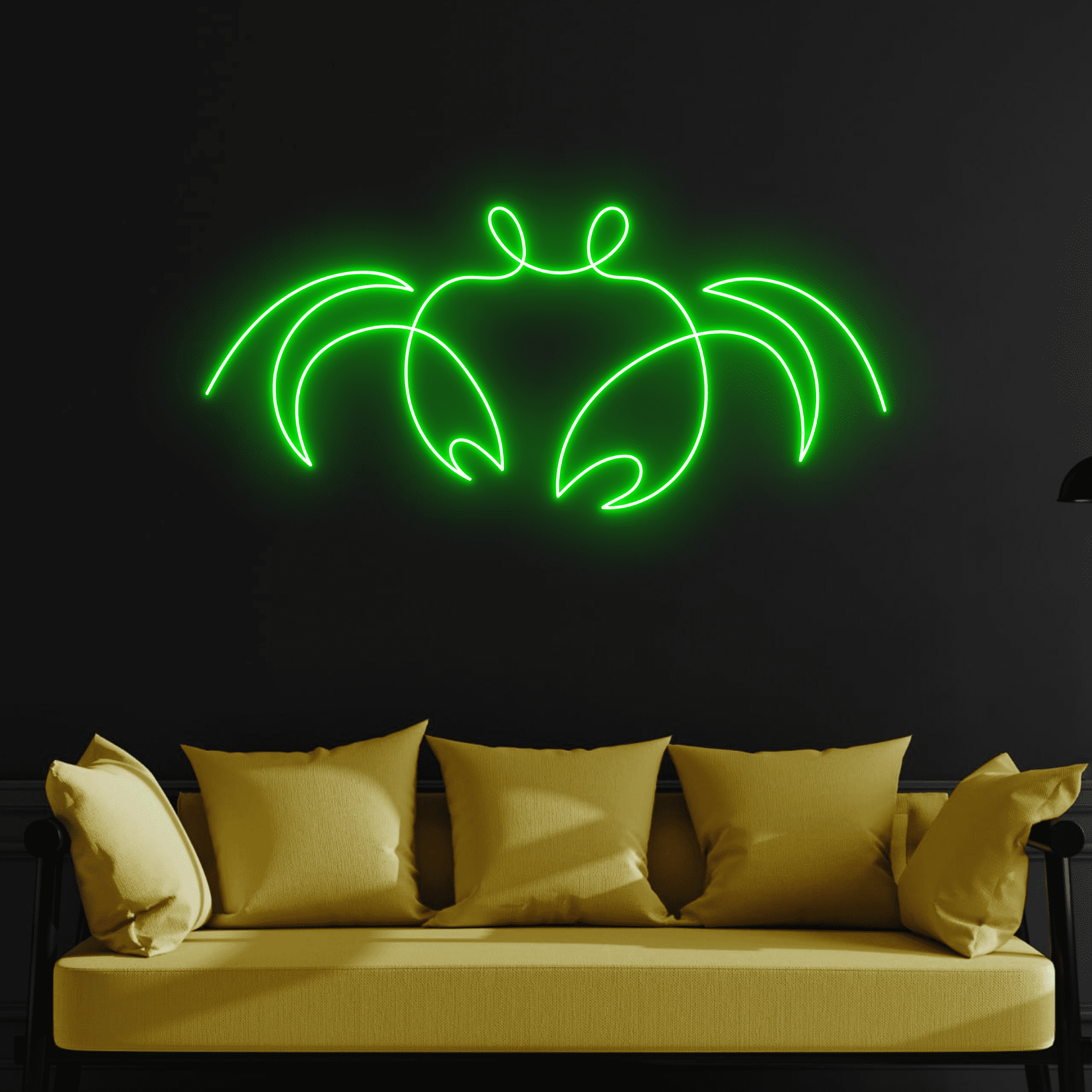 C-craft Abstract Line Crab Neon Sign for Bedroom Wall Decor LED lights ...