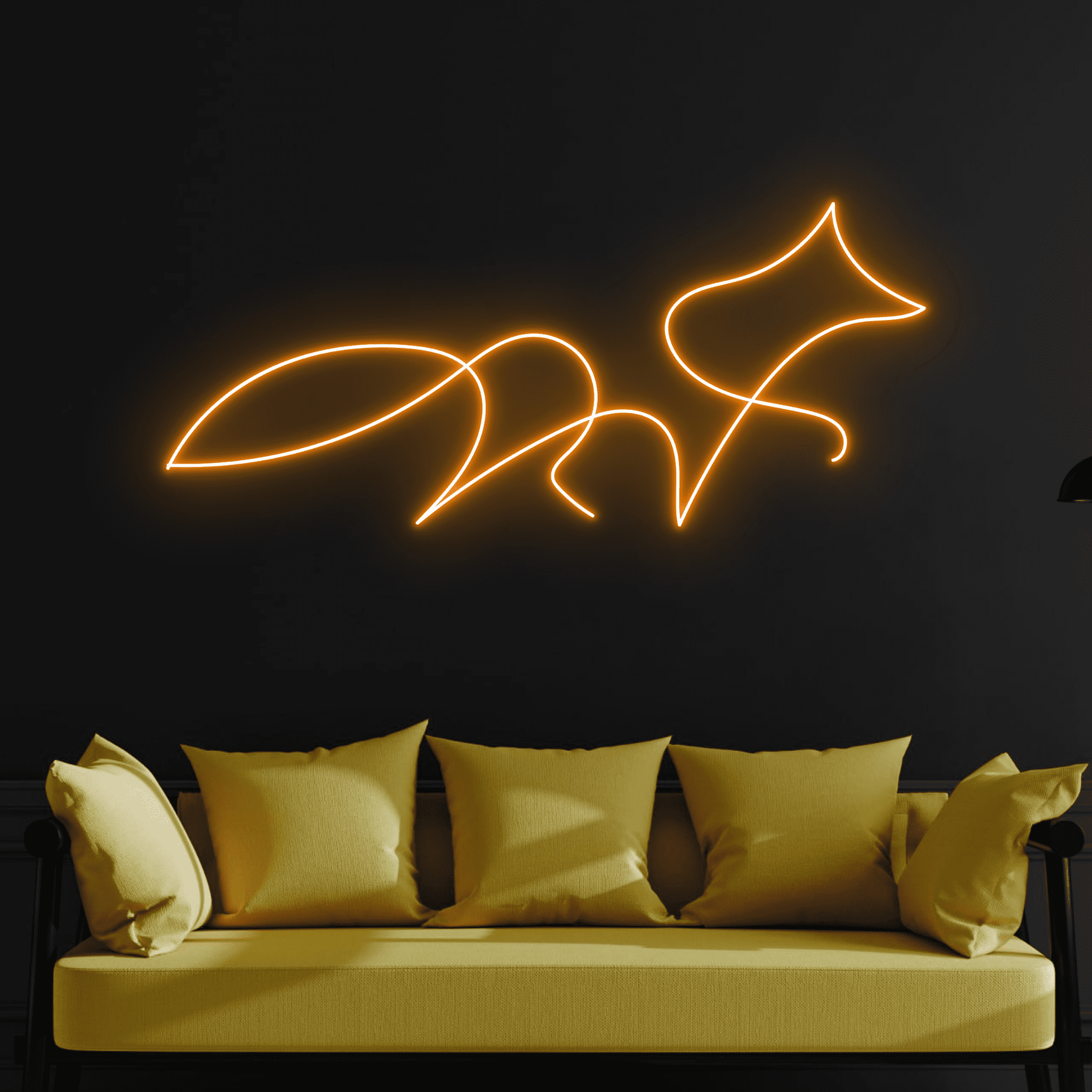 C-craft Abstract Line Fox Neon Sign Wall Art Minimalist Decor Bedroom ...