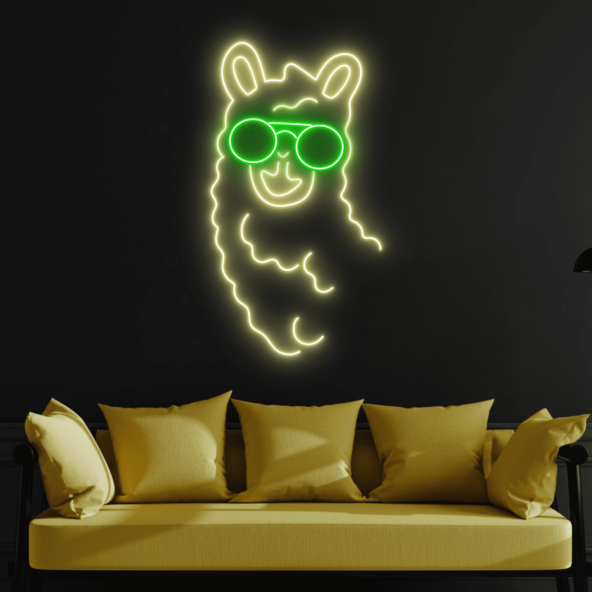 C-craft Alpaca Llama Neon Sign Wall Art Led Light Bedroom Wall Decor ...