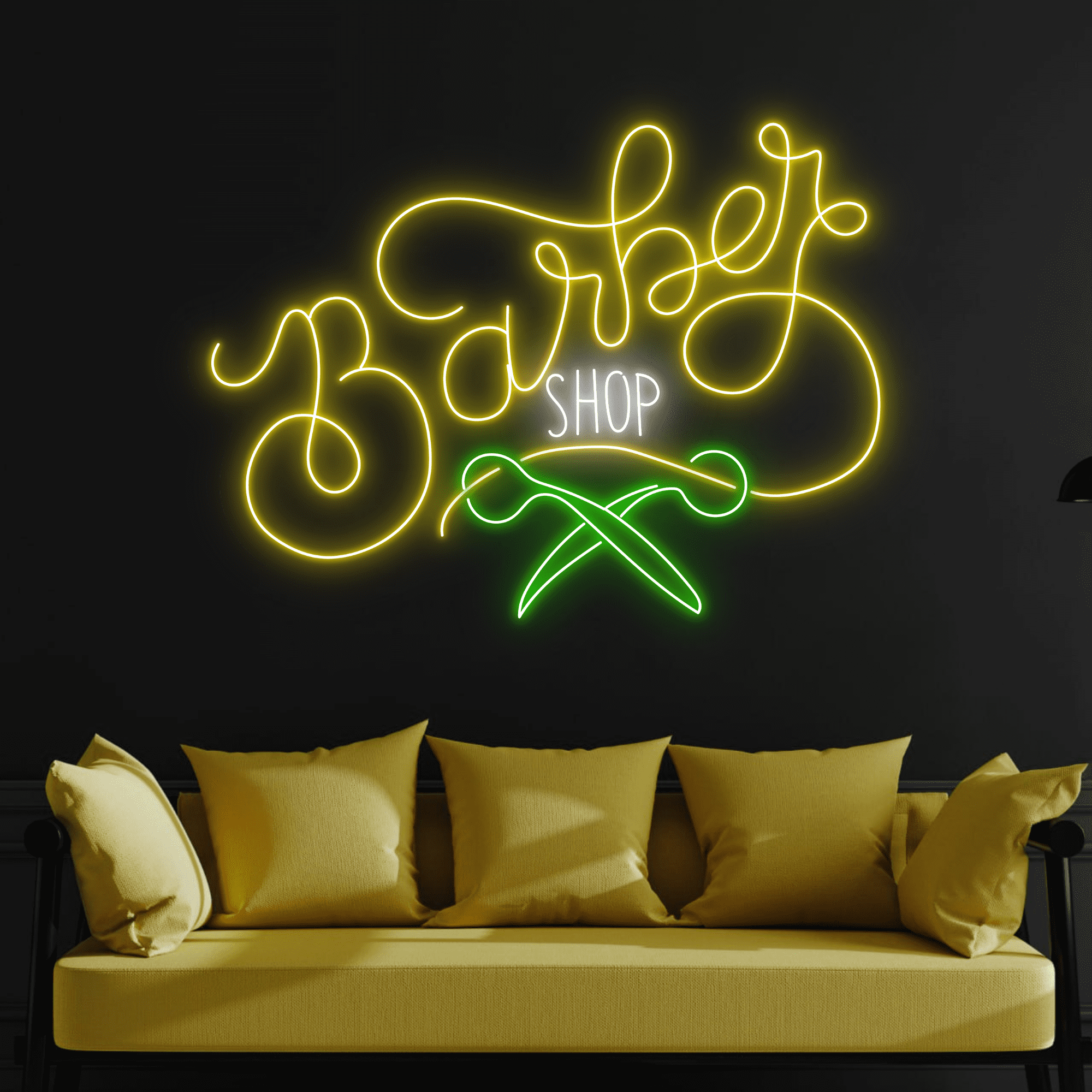 C-craft Barbershop Acrylic Neon Sign Lights Wall Art Decorations ...