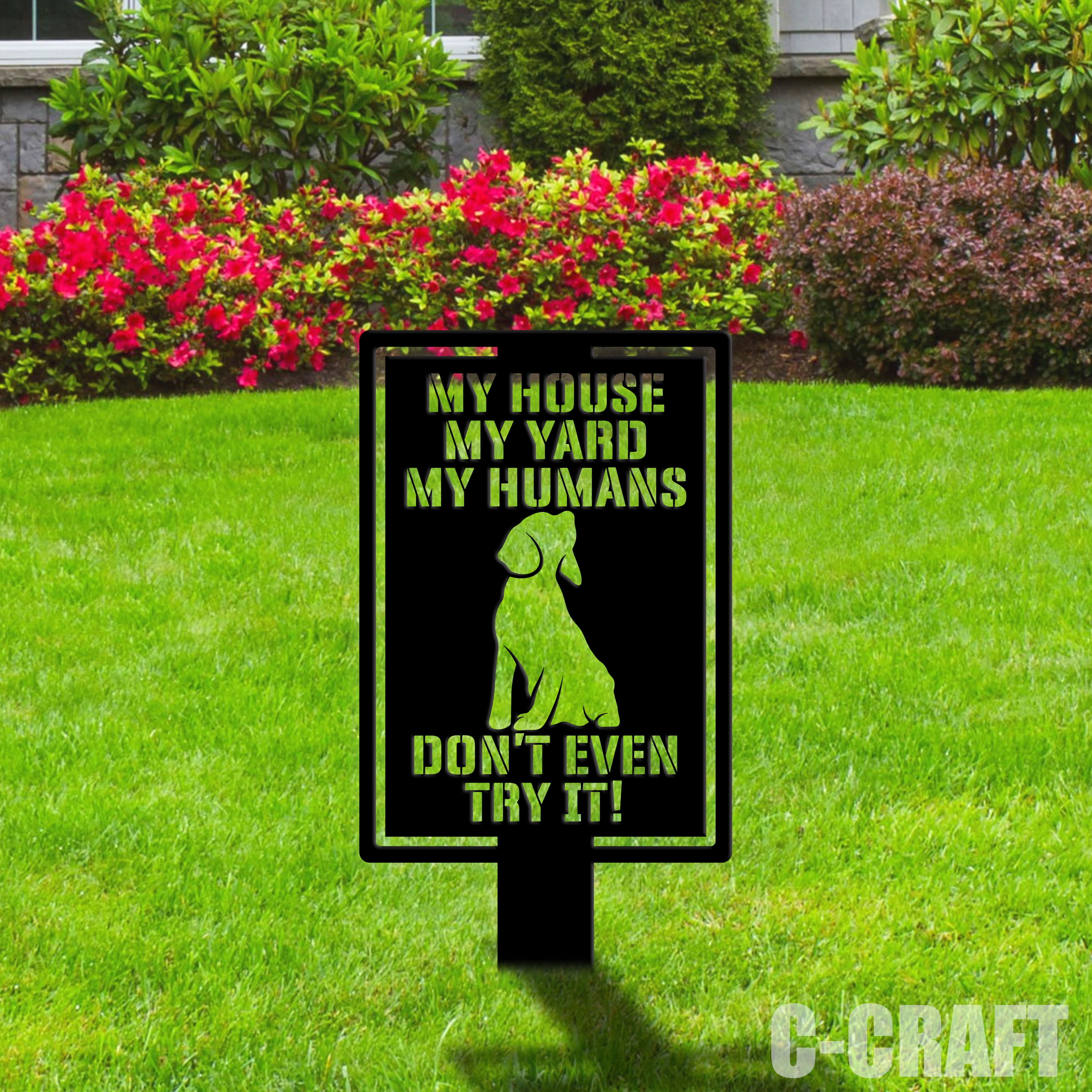 C-craft Beagle Guard Dog on Duty Yard Sign for Enhanced Security ...
