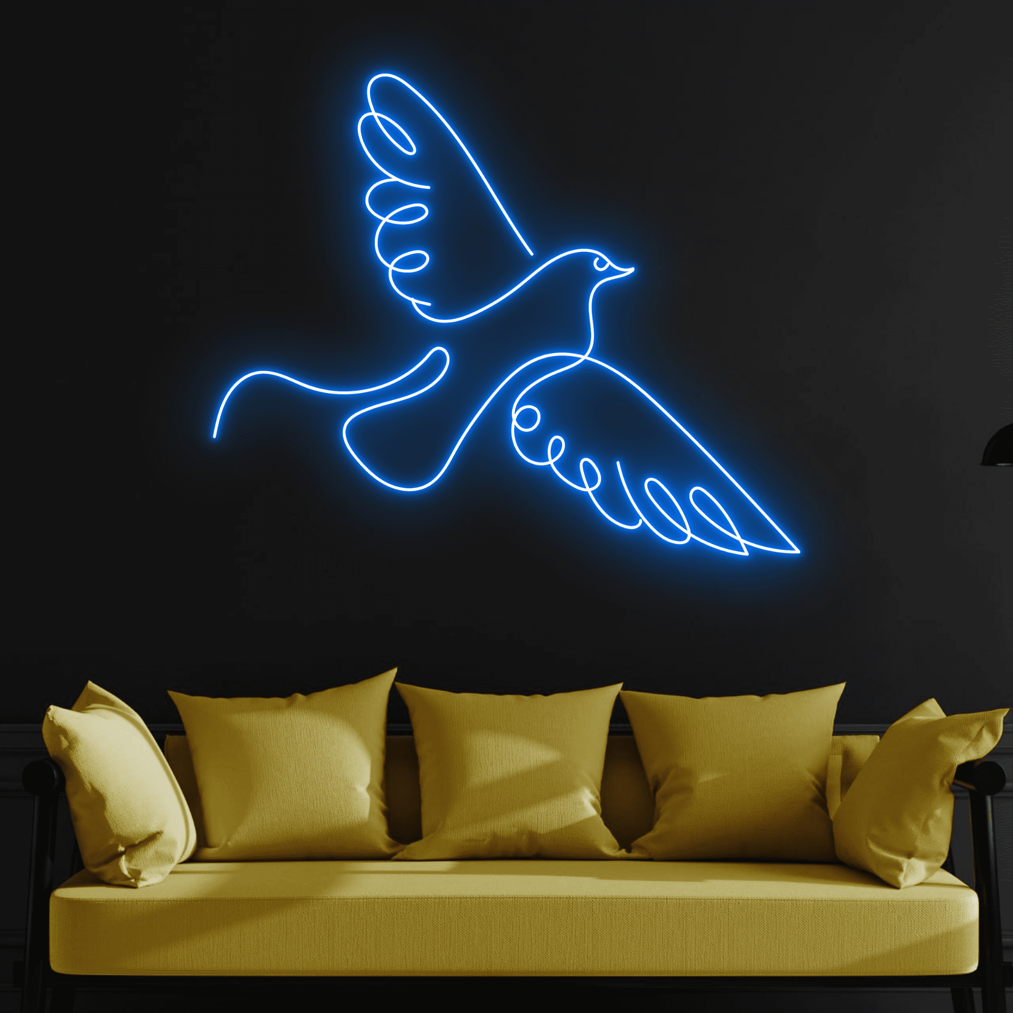 C-craft Bird Silhouette Glowing Neon Sign Wall Art Led Light for Living ...