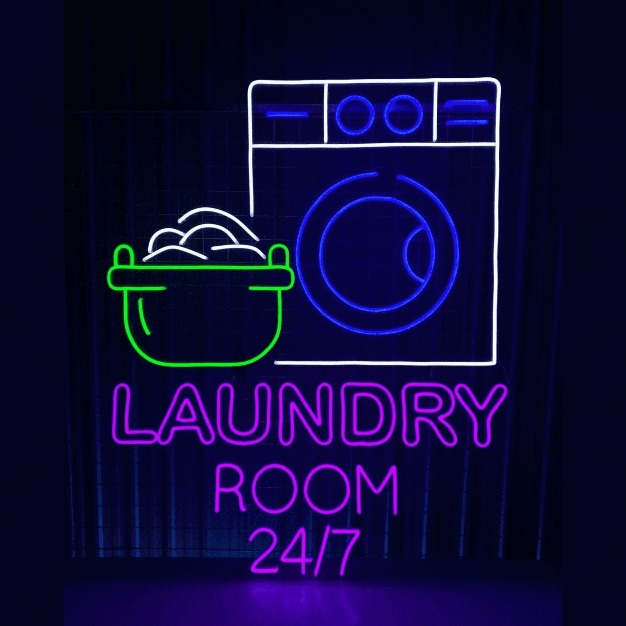 C-craft Bright Neon Laundry Room Sign Add a Splash of Color to Your ...