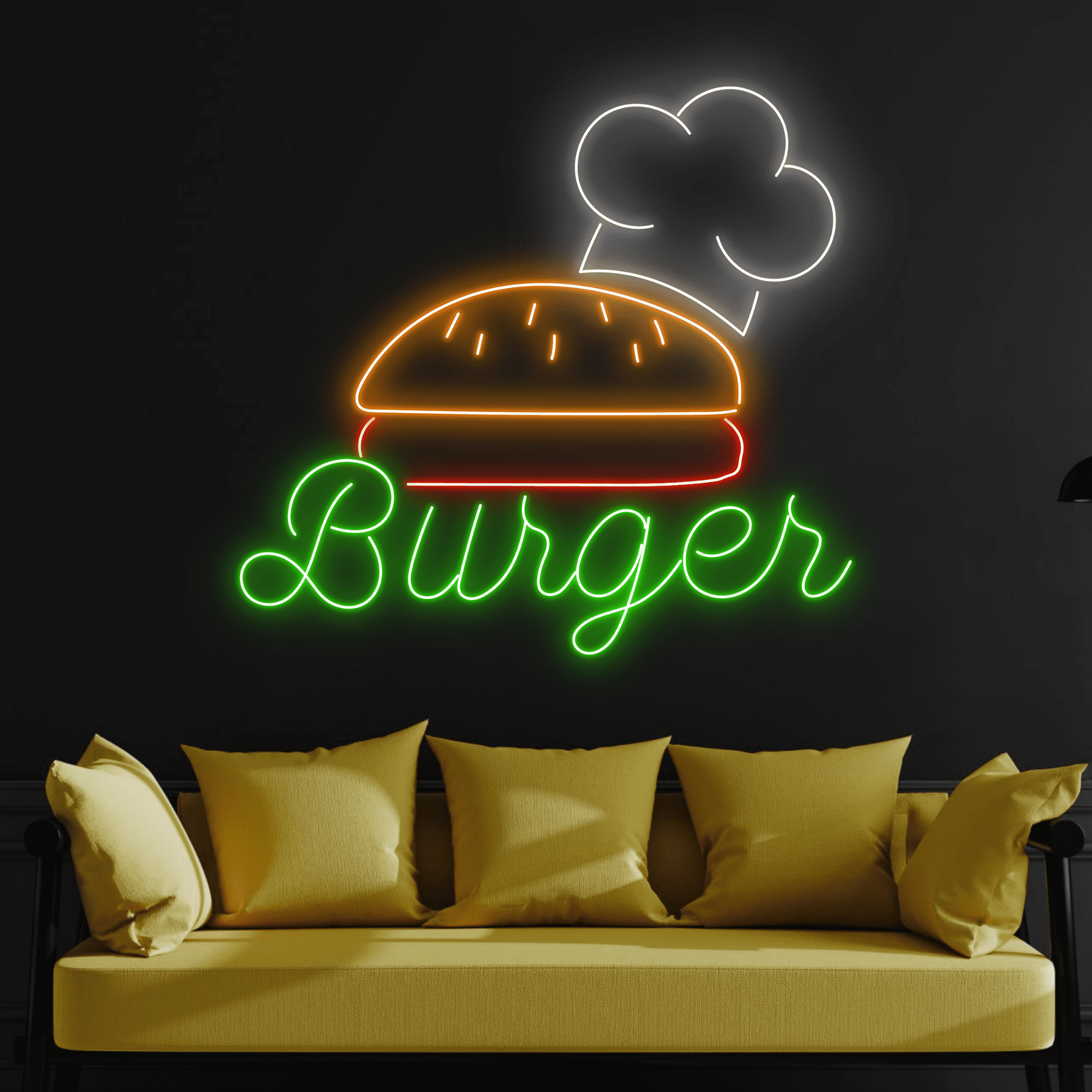 C-craft Burger Neon Sign for Burger Shop Business Food Home Bar ...