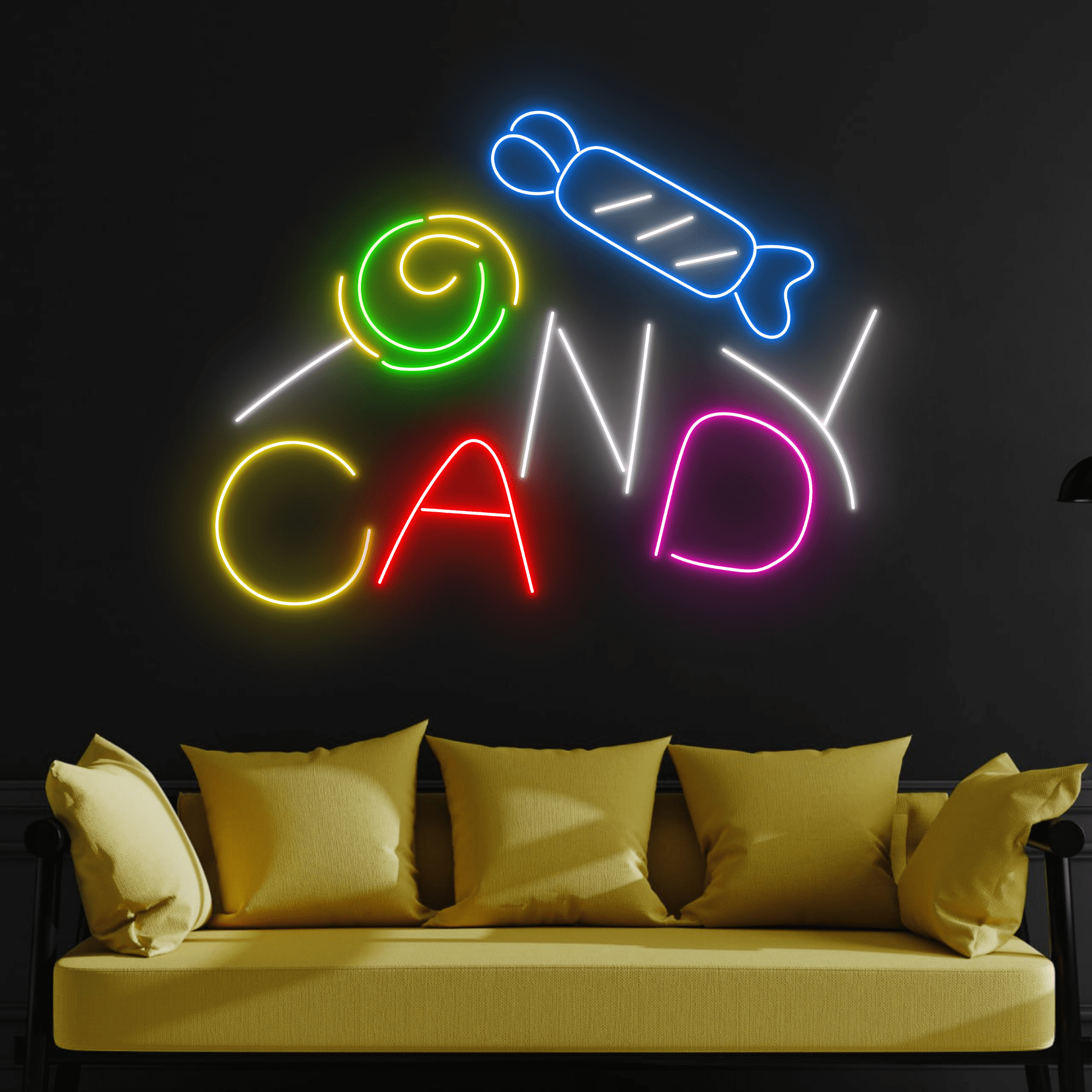 C-craft Candy Neon Sign Wall Art Teen Room Decor Led Sign for Living ...