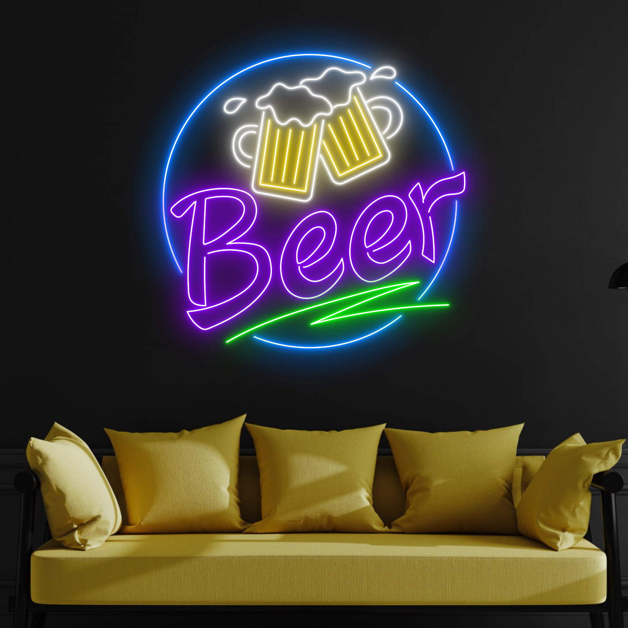 C-craft Cheers Beer Neon Sign for Home Party Beer Bar Pub Game Room ...
