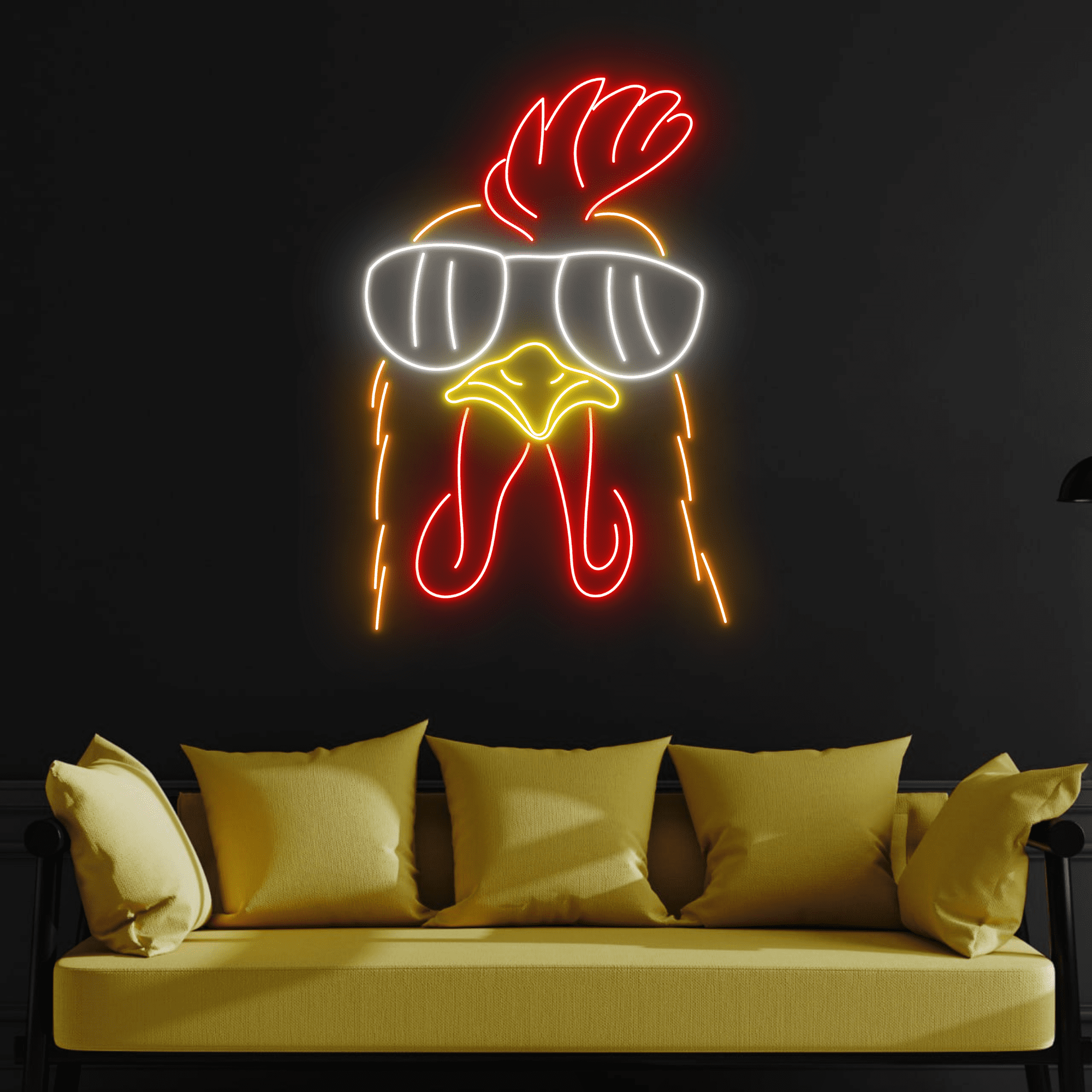 C-craft Chicken Neon Sign Wall Art Living Room Wall Decor Home Decor ...