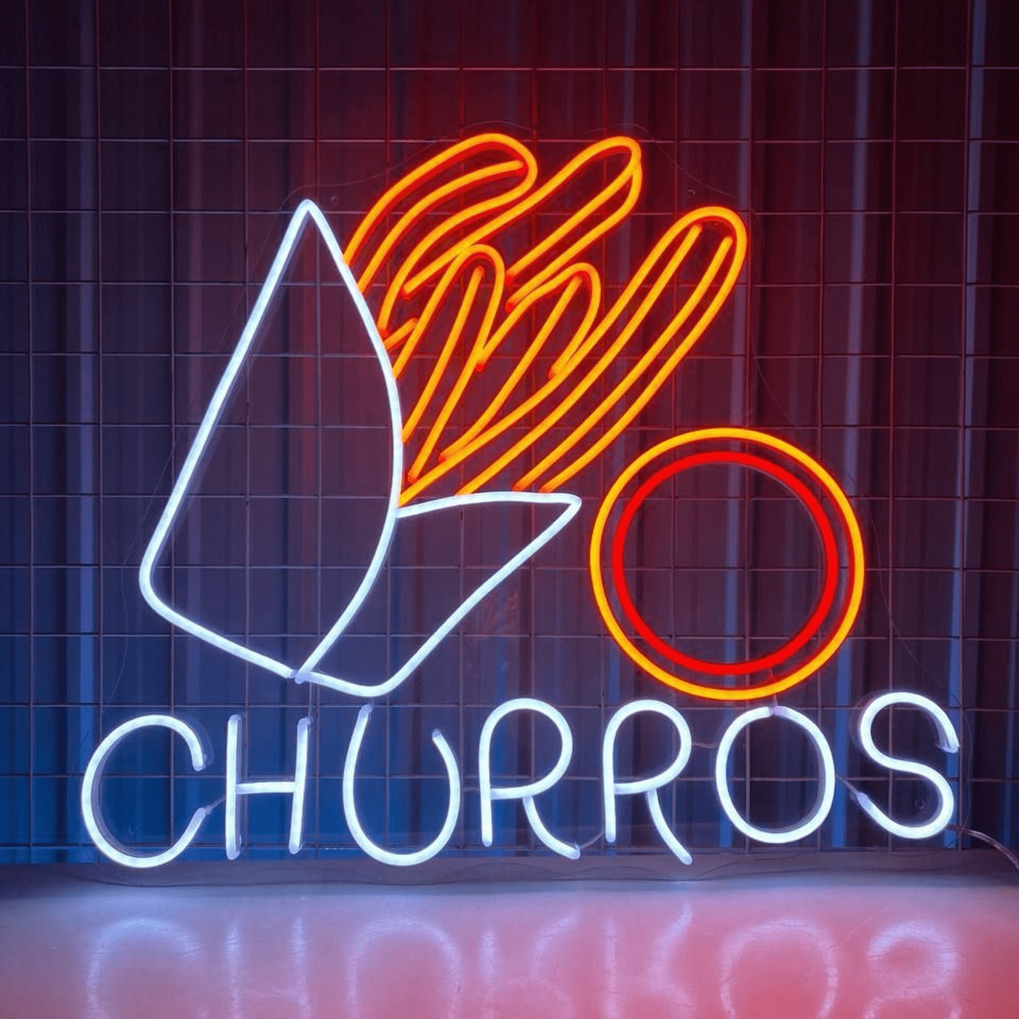 C-craft Churros Neon Sign Light up for Business Walls Window Fast Food ...