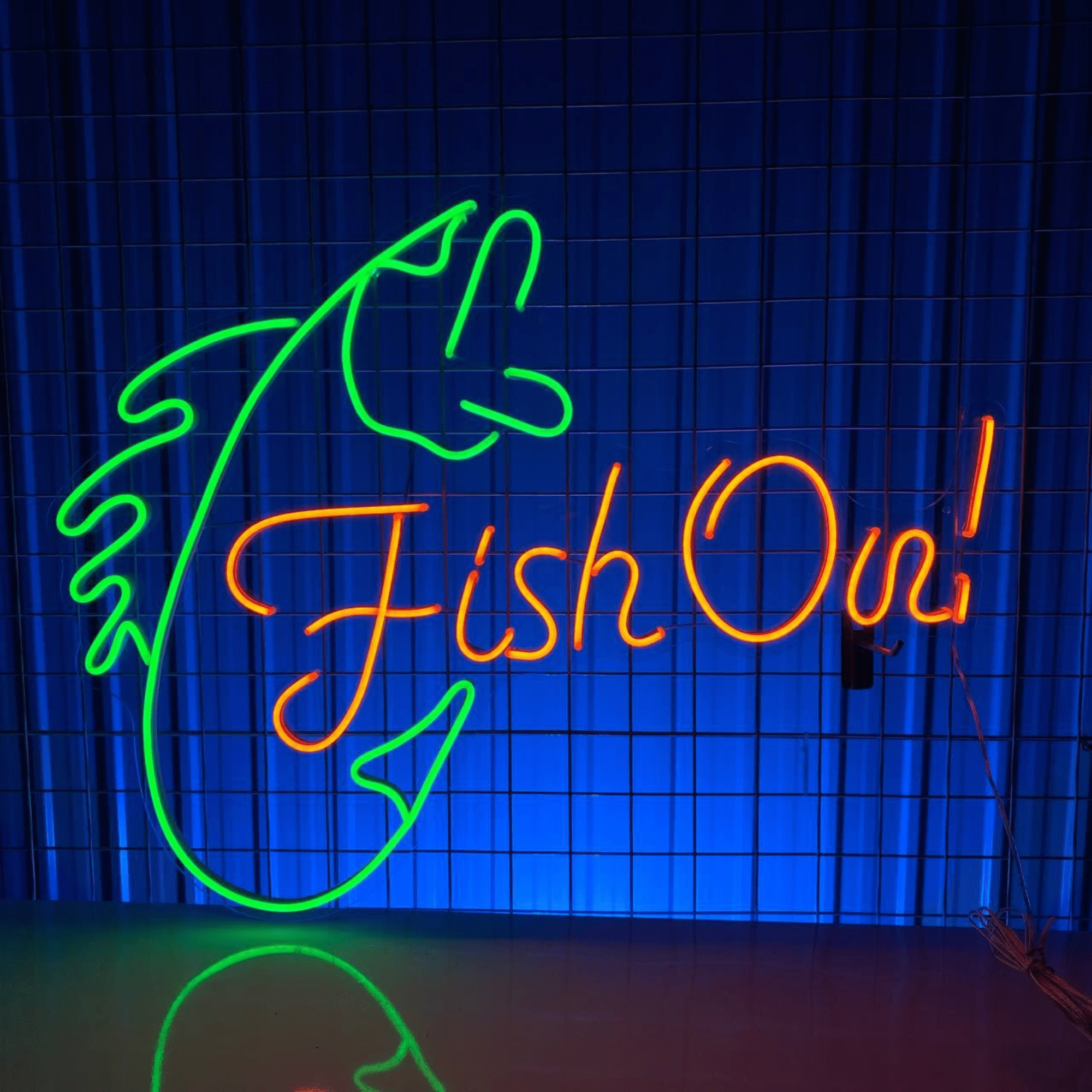 C-craft Fish On Neon Sign Go Fishing Led Light Wall Art Light Up ...