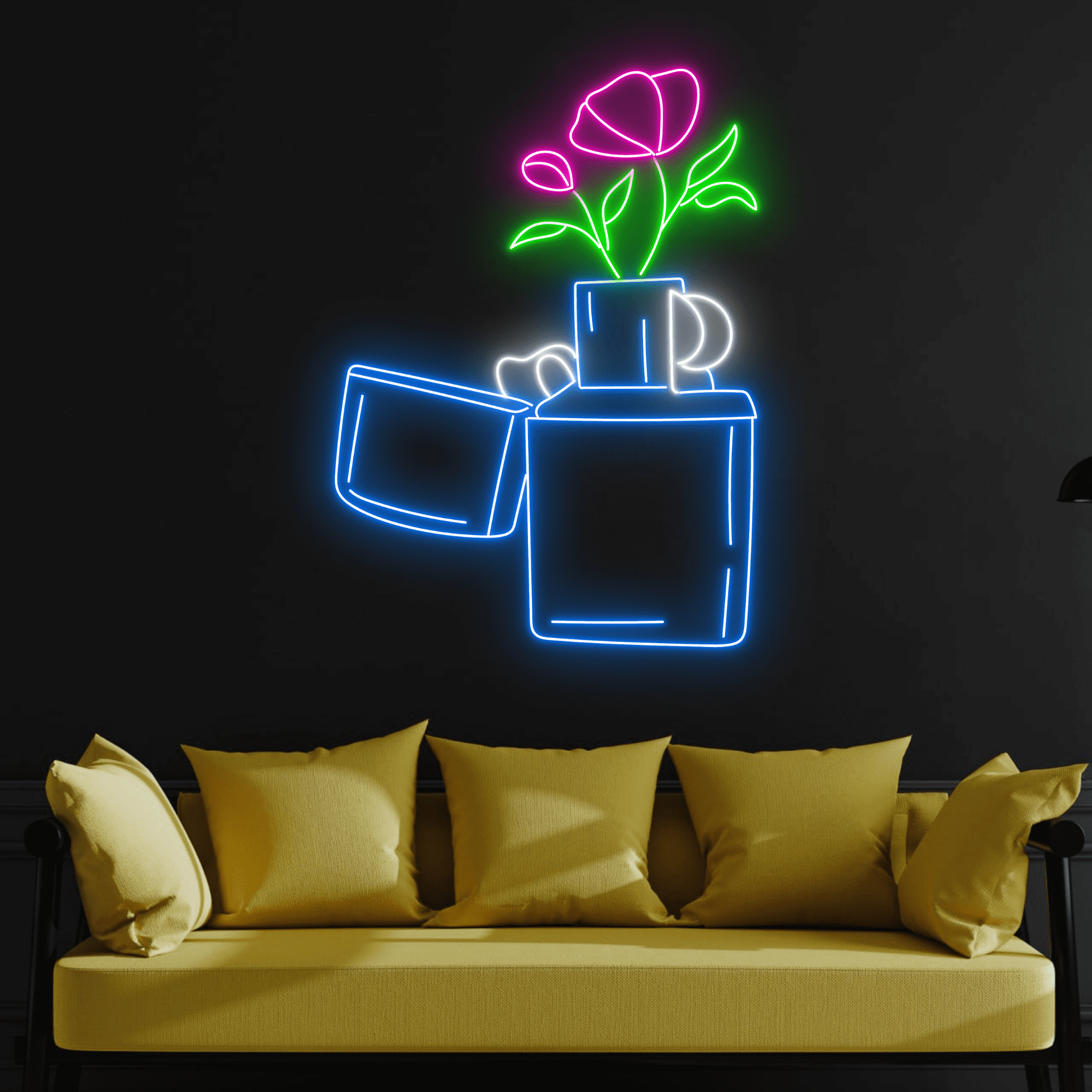 C-craft Flower Neon Sign for Living Room Wall Decor Lights for Bedroom ...