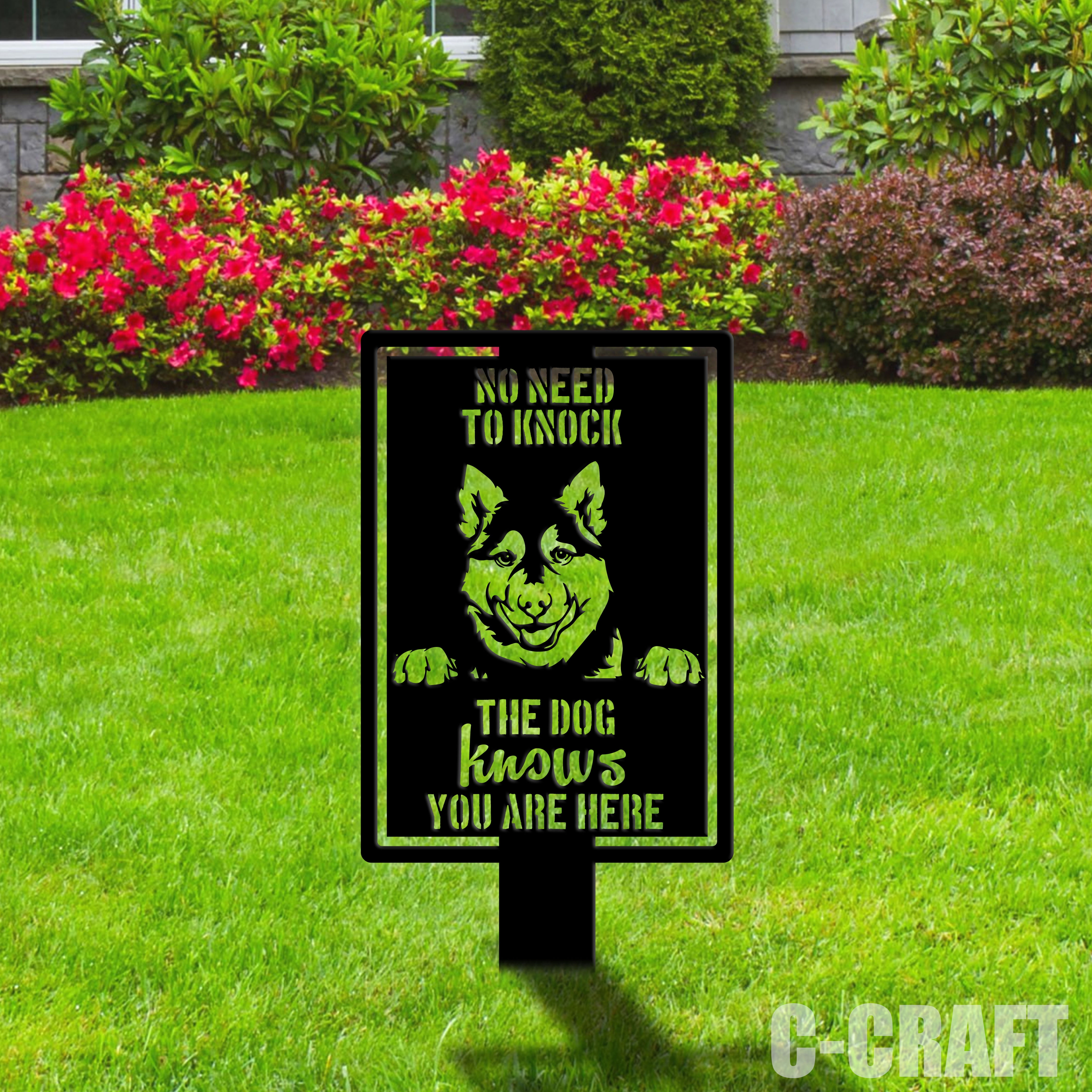 C-craft Husky Guard Dog on Duty Yard Sign for Enhanced Security ...