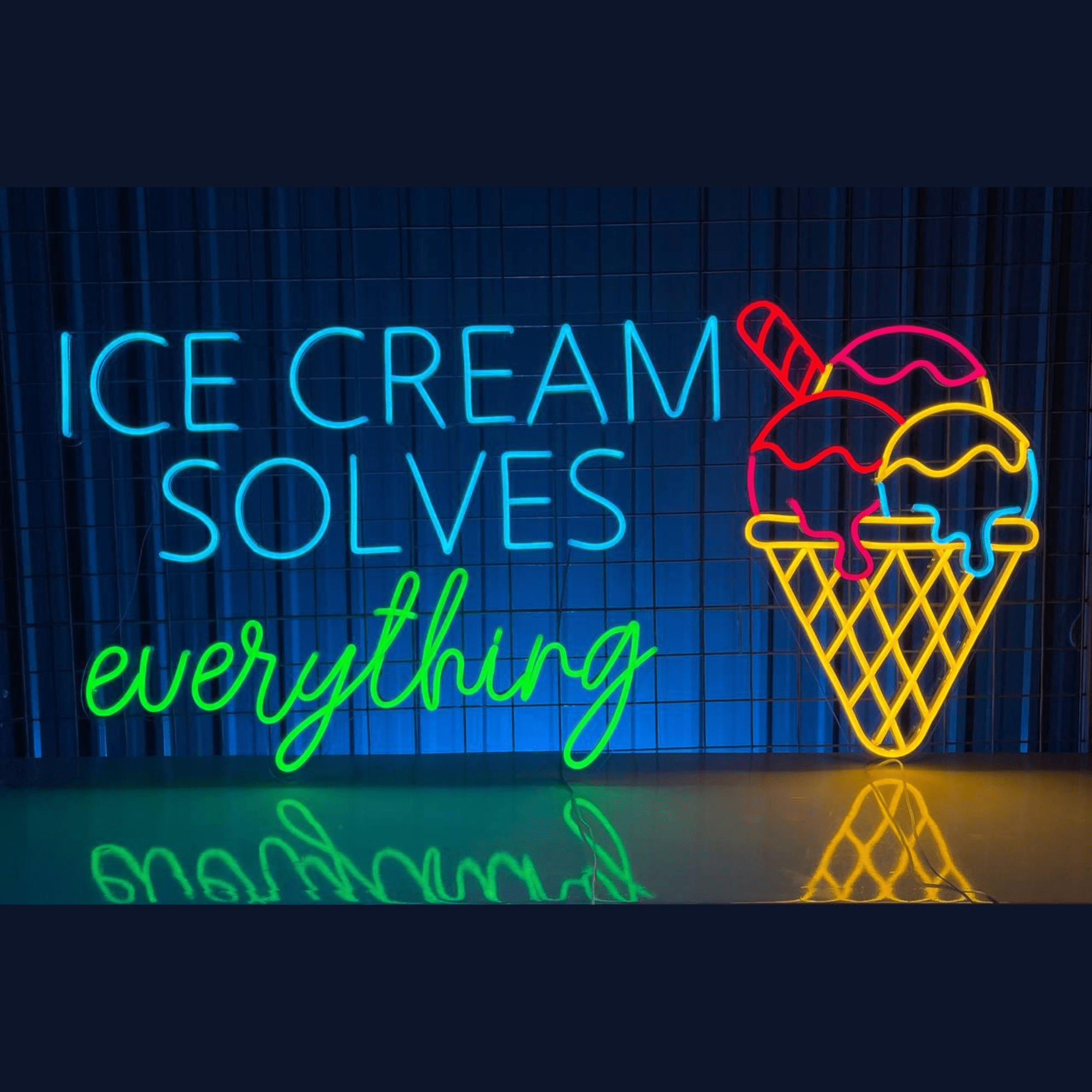 C-craft Ice Cream Solves Everything Neon Sign for Food Shop Decoration ...
