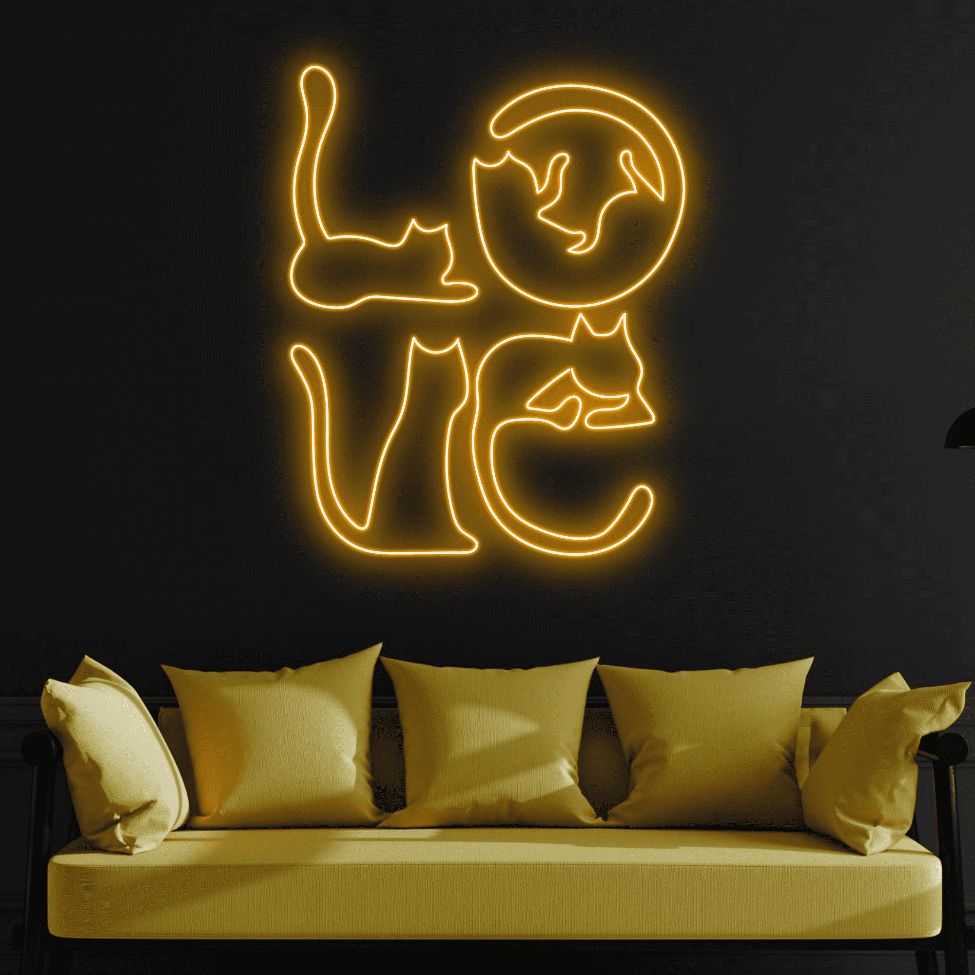 C-craft Love Neon Sign Wall Art by Cat for Bedroom Wall Decor - Walmart.com