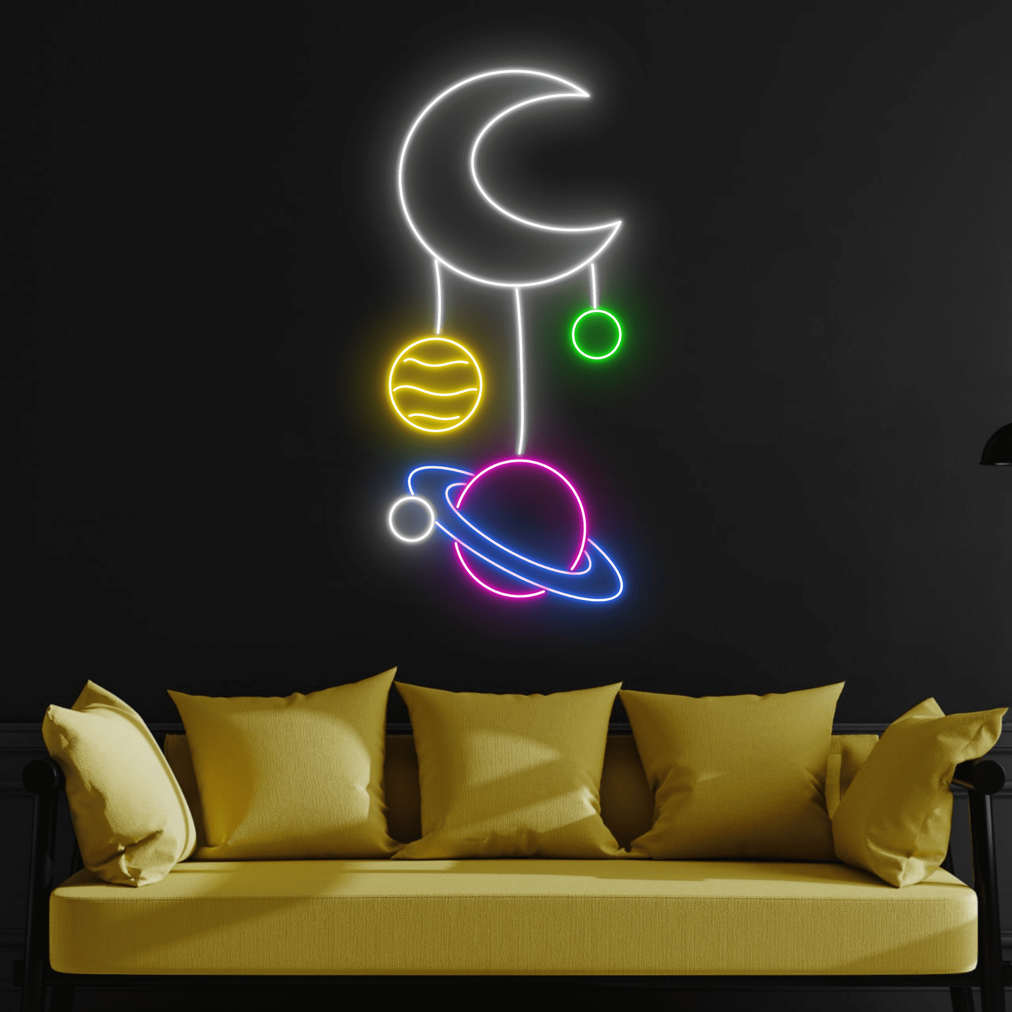 C-craft Moon and Stars Led Neon Sign for Kids Room Decor Lights for ...
