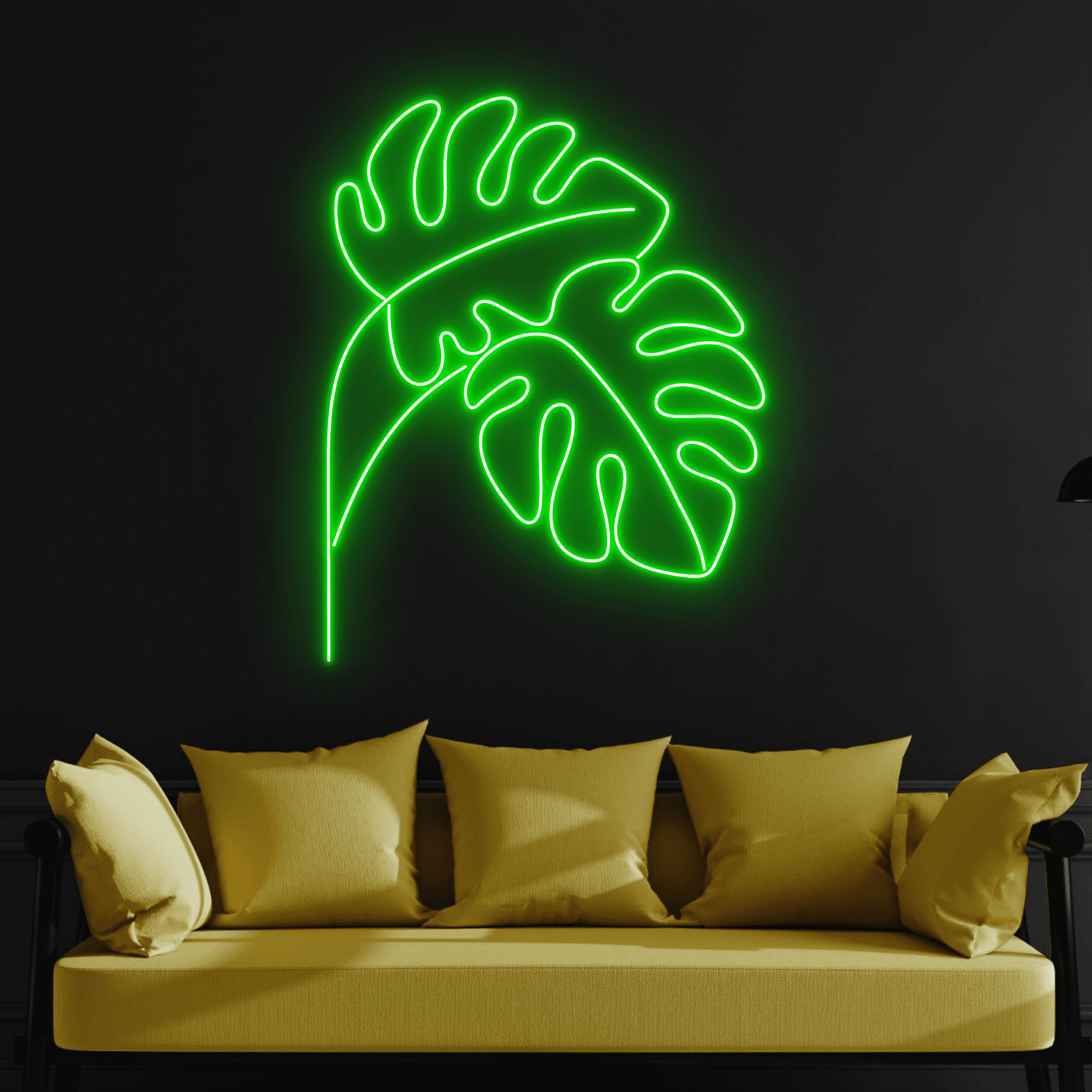 C-craft Neon Sign Leaf Shape for Wall Decoration Living Room Wall Decor ...