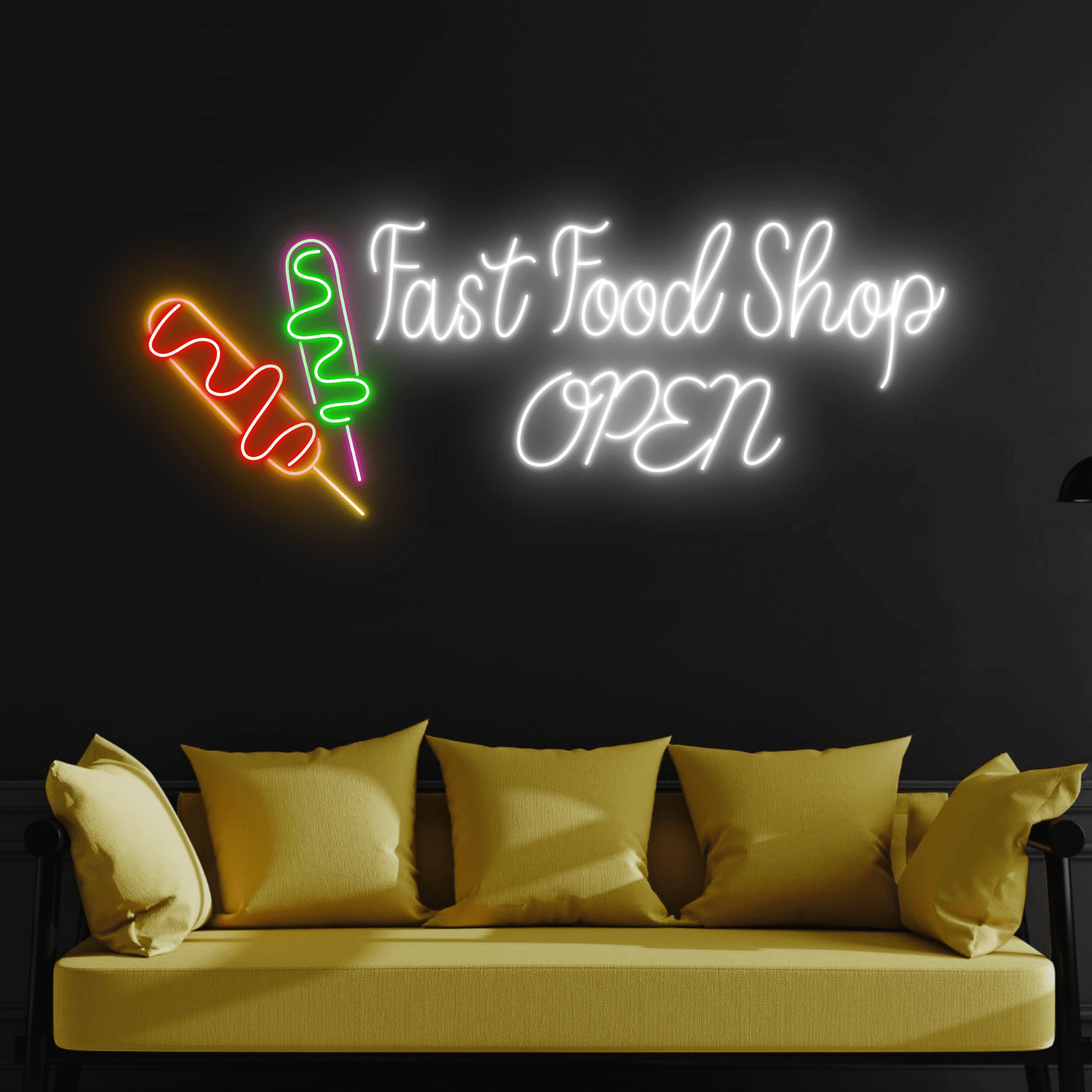 C-craft Open Sign Light up for Business Walls Window Fast Food Shop ...