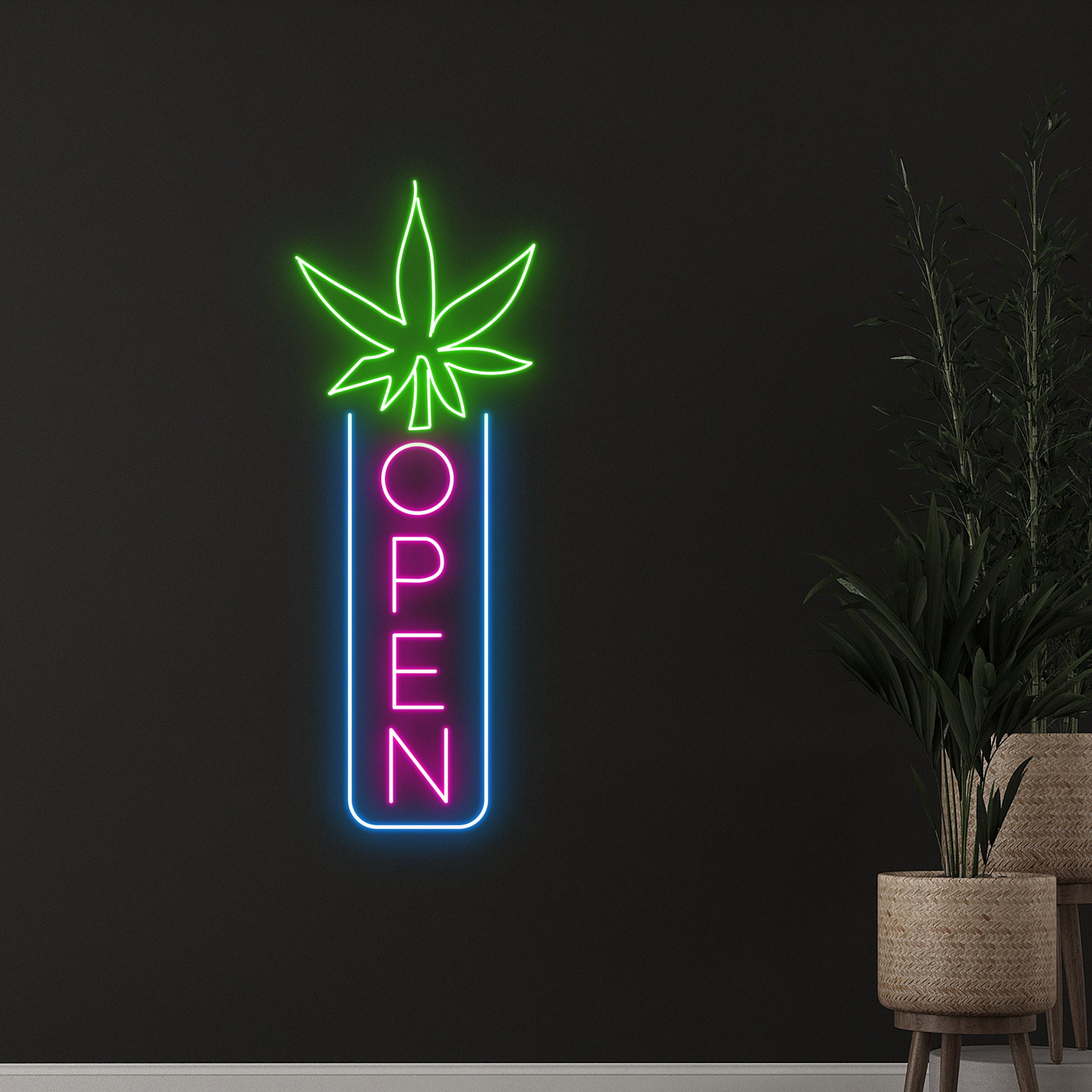 C-craft Open Weed Leaf Neon Sign, Shop Decoration - Walmart.com