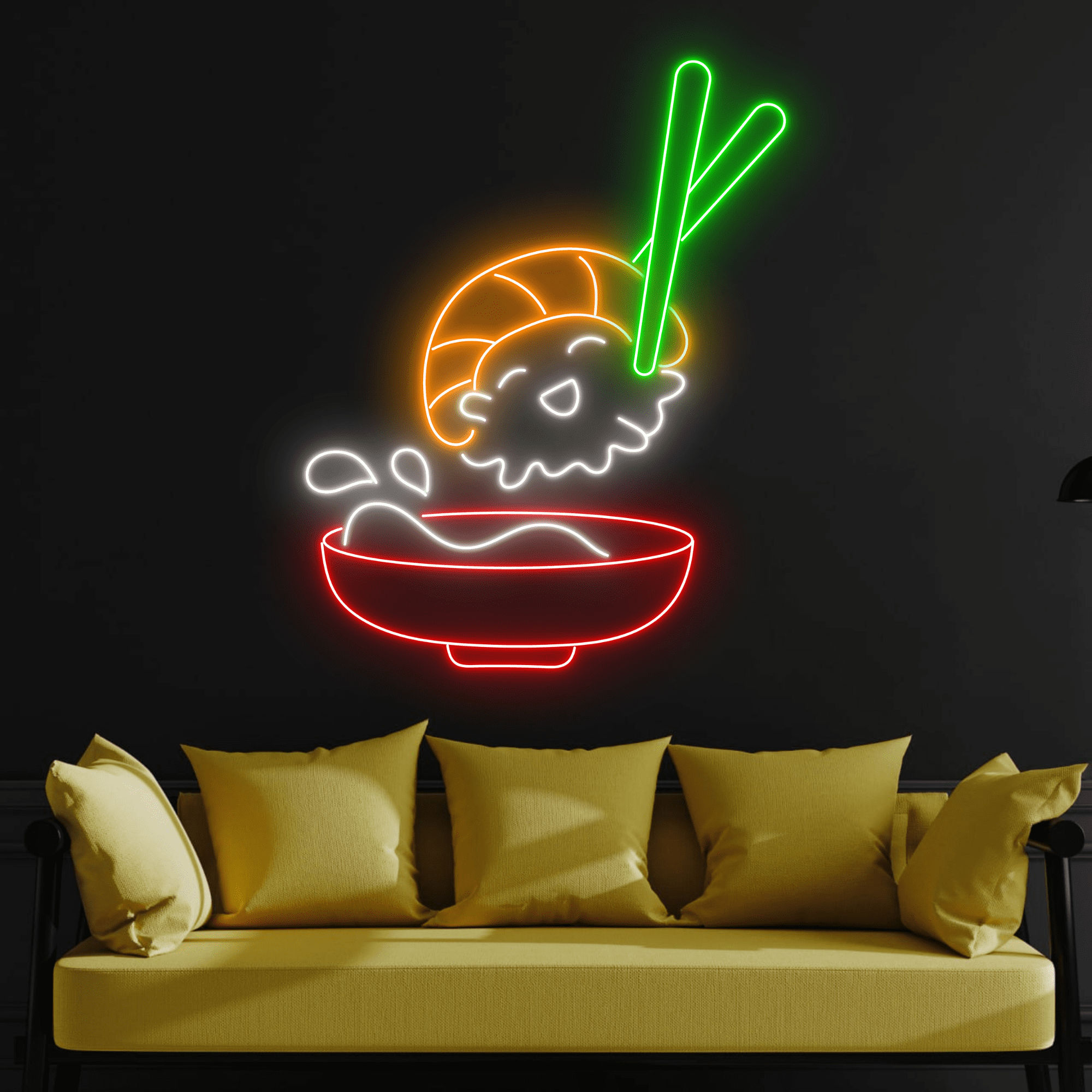 C-craft Osmari Noodle Neon Sign Wall Art Living Room Wall Decor Party ...