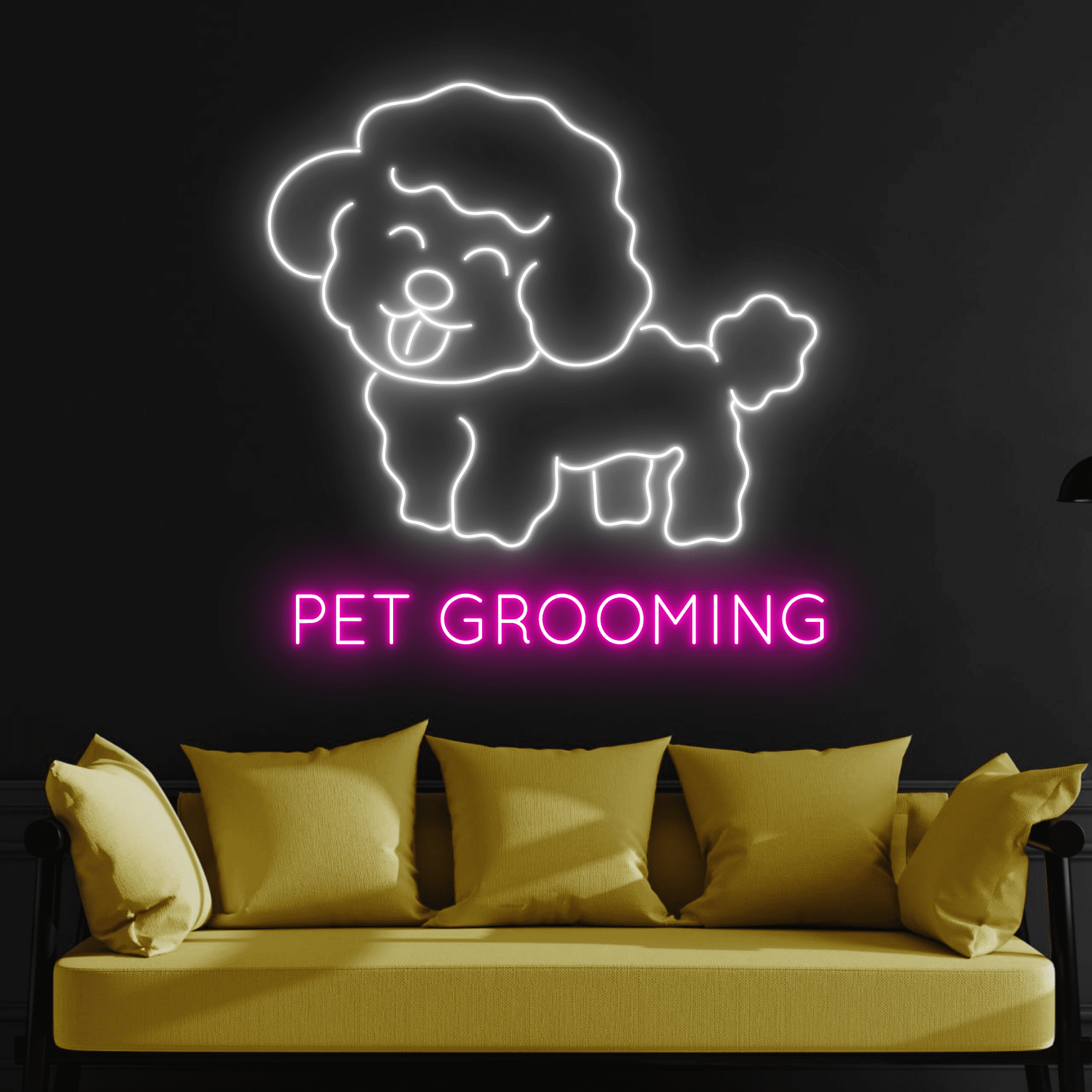 C-craft Pet Grooming Neon Sign Led Light Strip Wall Art Decorations Pet ...