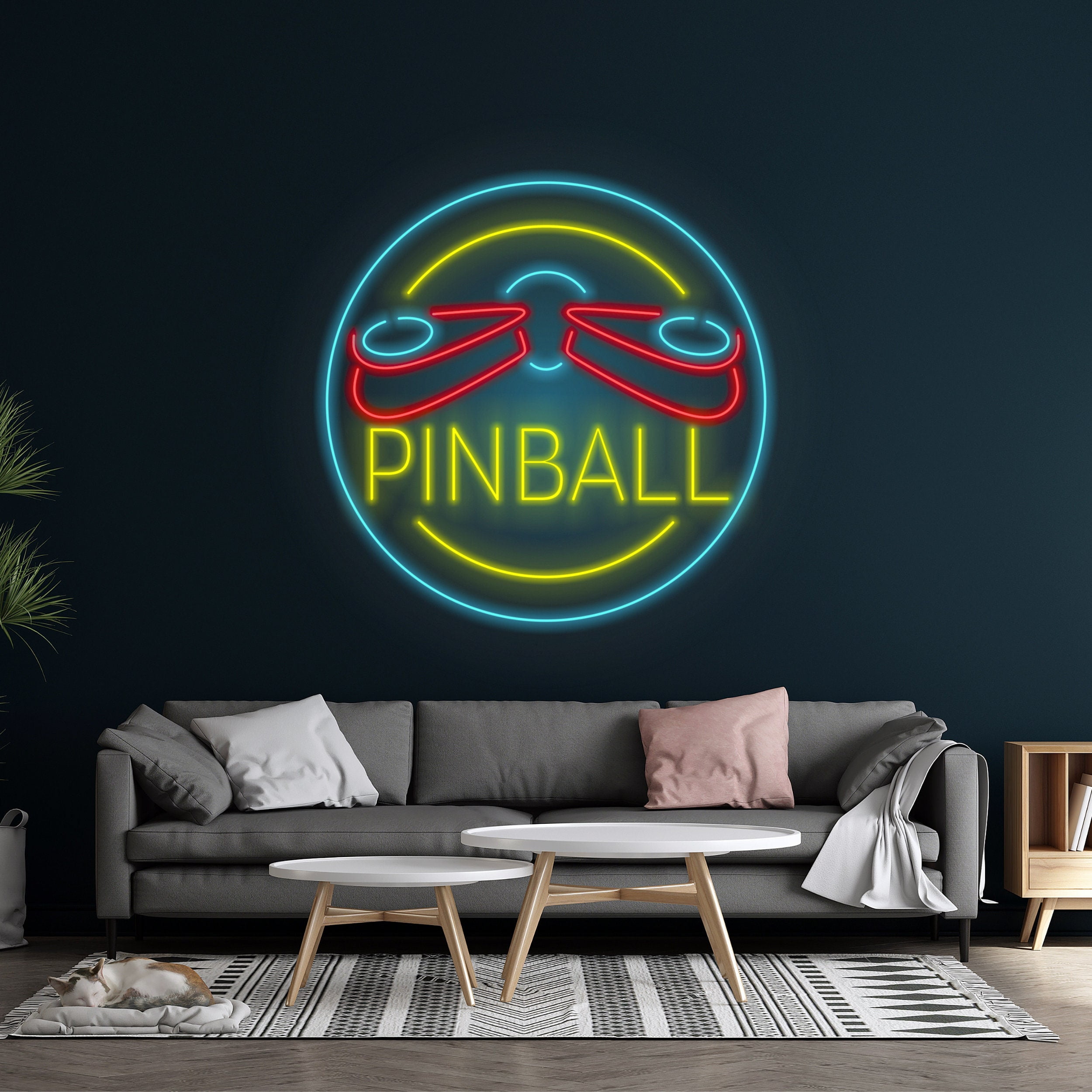 C-craft Pinball Neon Sign, Wall Decor, Arcade Neon Sign, Custom Neon ...