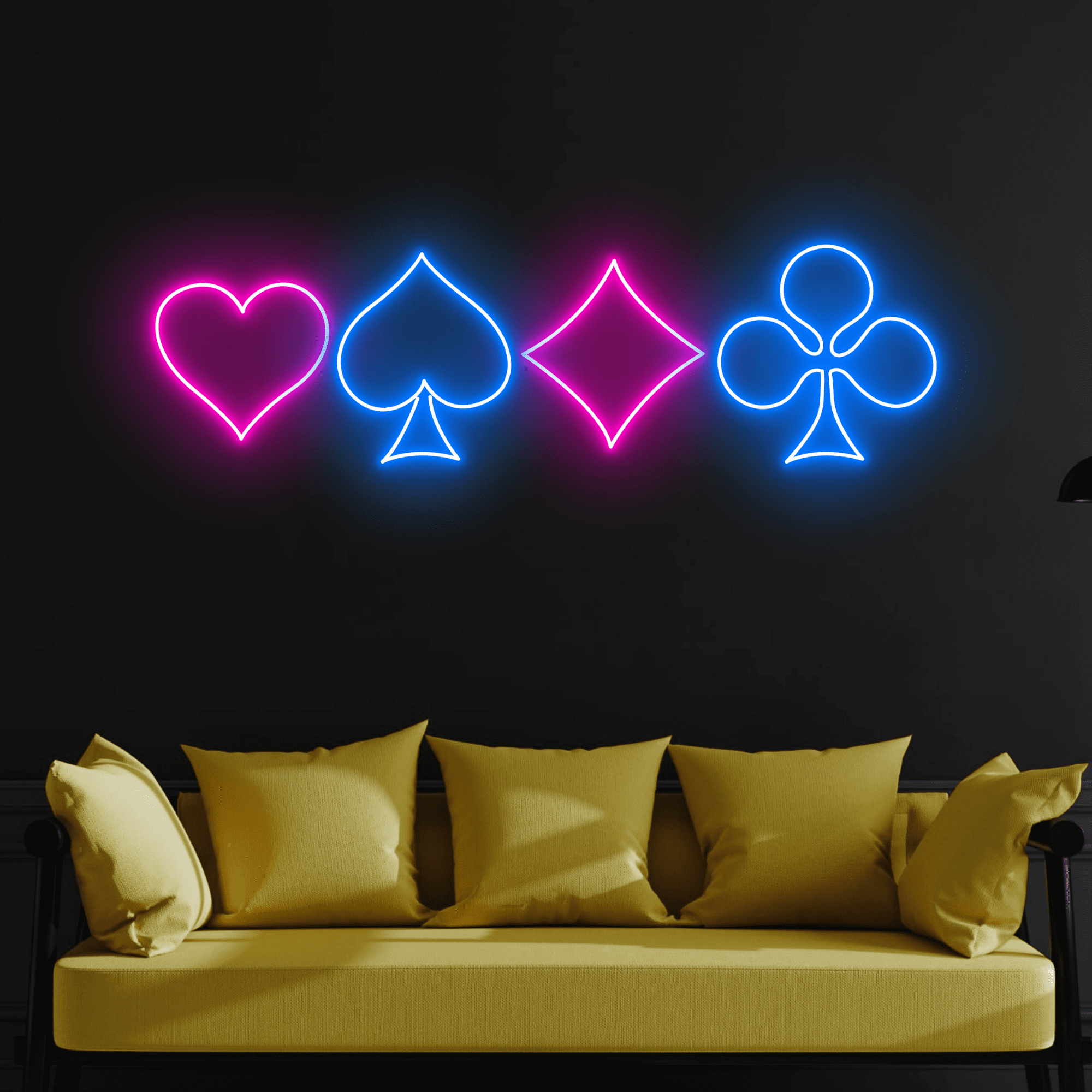 C-craft Poker Card Neon Sign Wall Art Led Sign Living Room Wall Decor ...