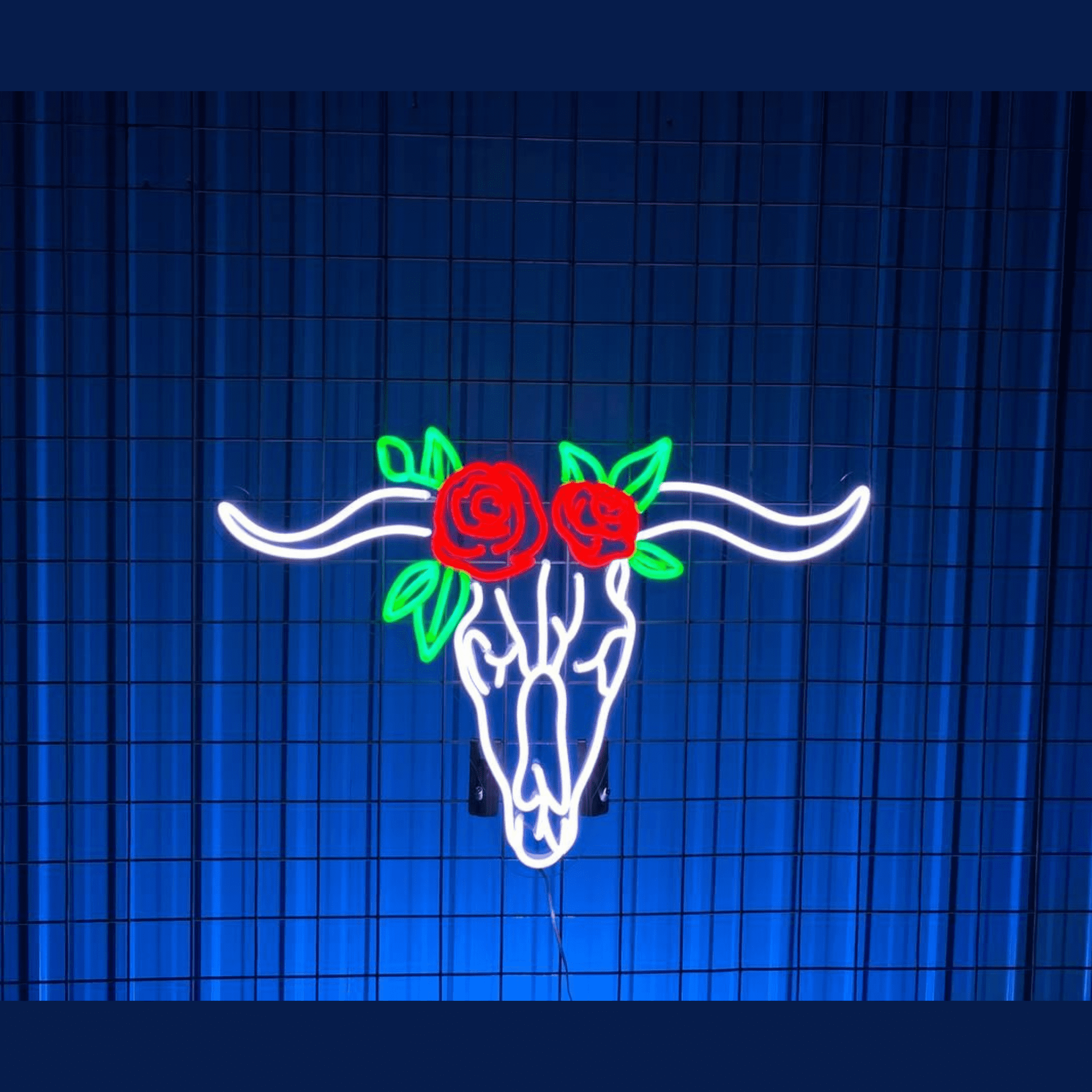 C-craft Skull Bull Head Neon Sign Wall Art Led Light Living Room Wall ...