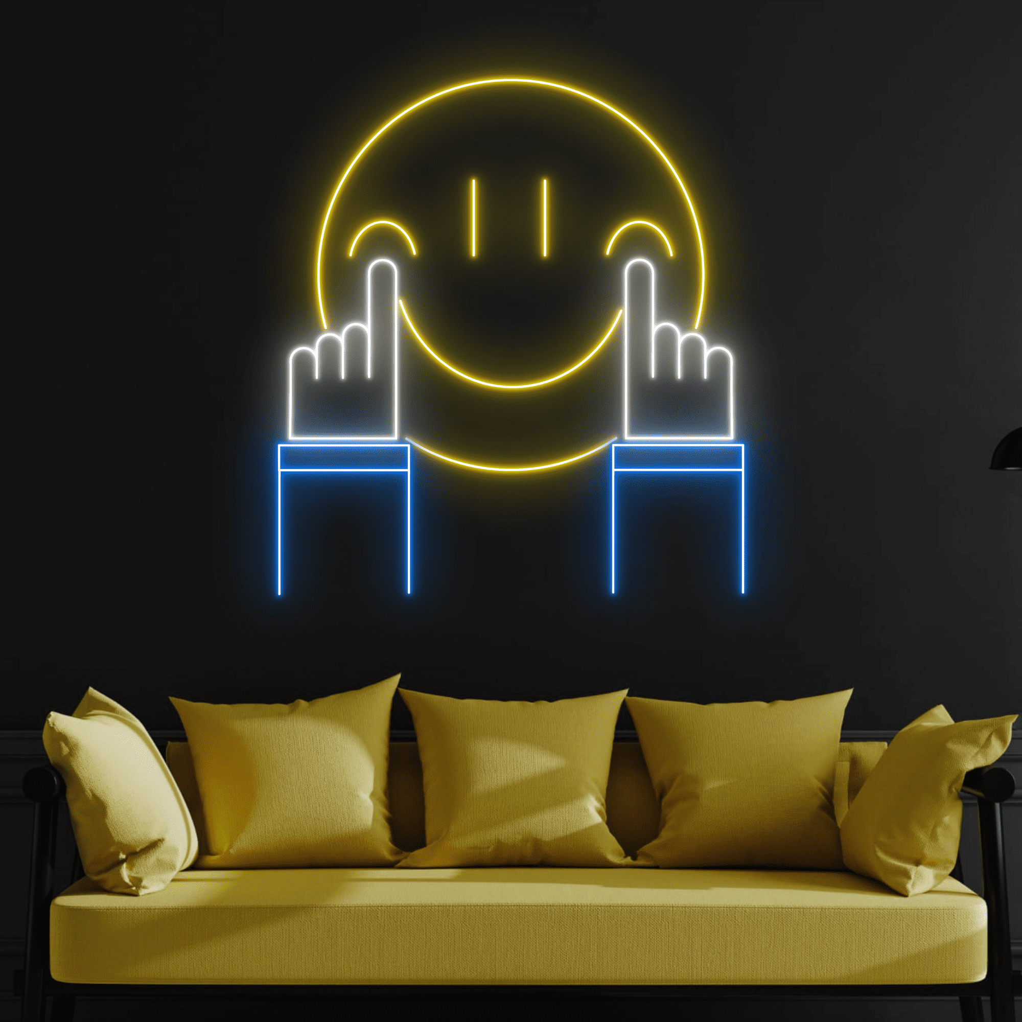C-craft Smiley Face Neon Sign Wall Art Living Room Wall Decor Party ...
