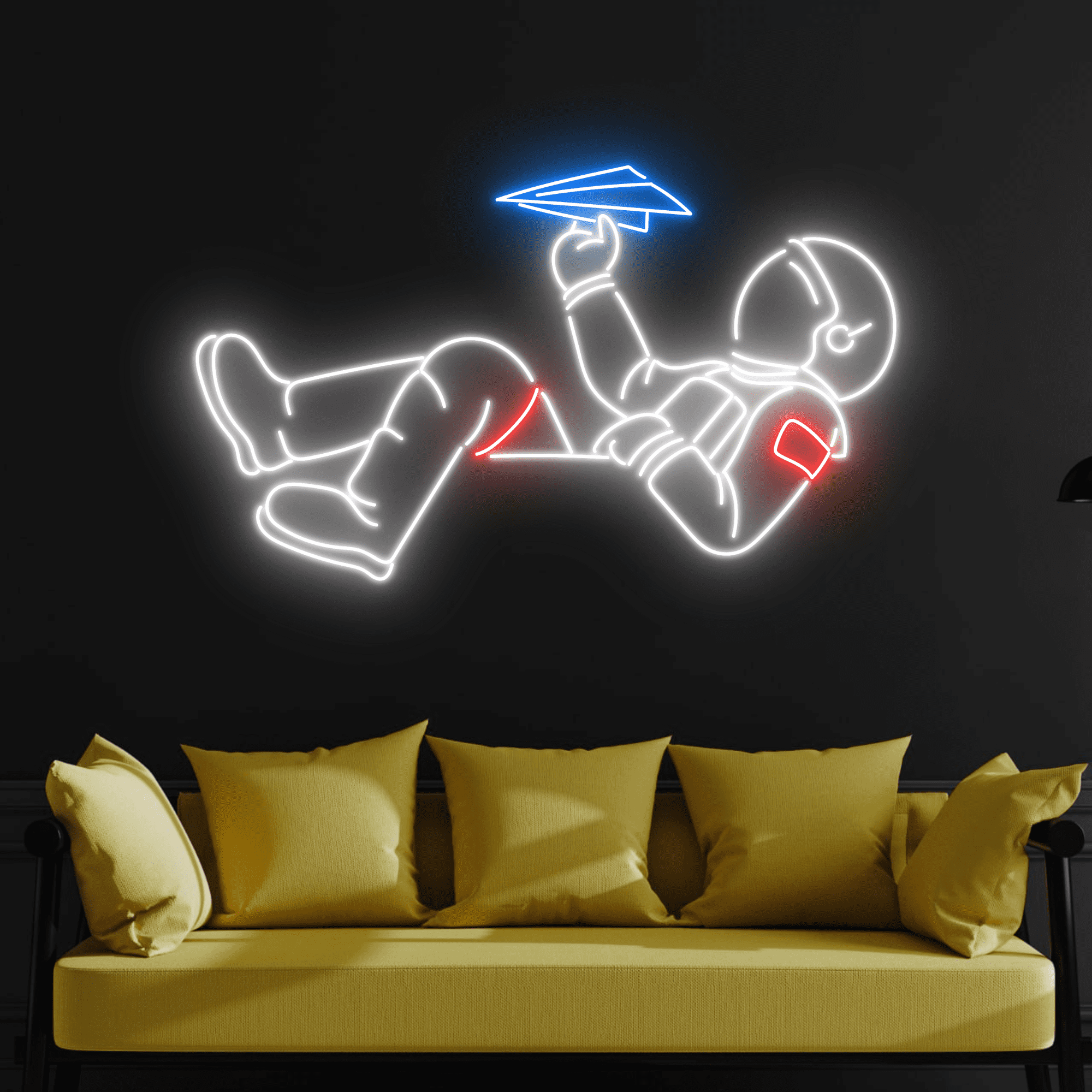 C-craft Spaceman Astronaut Neon Sign Wall Decor Led Sign Game Room Man ...