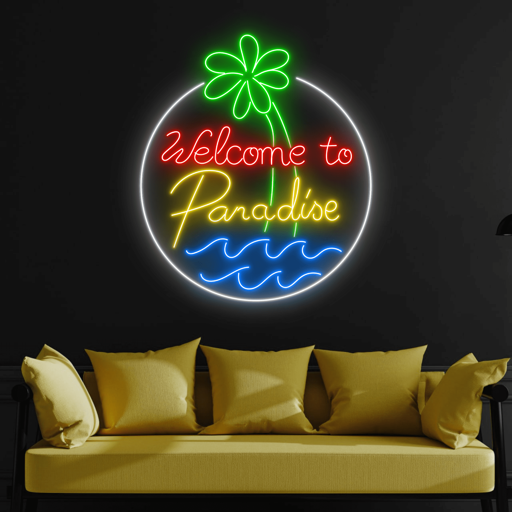 C-craft Welcome to Paradise Neon Sign Wall Art Party Decorations House ...