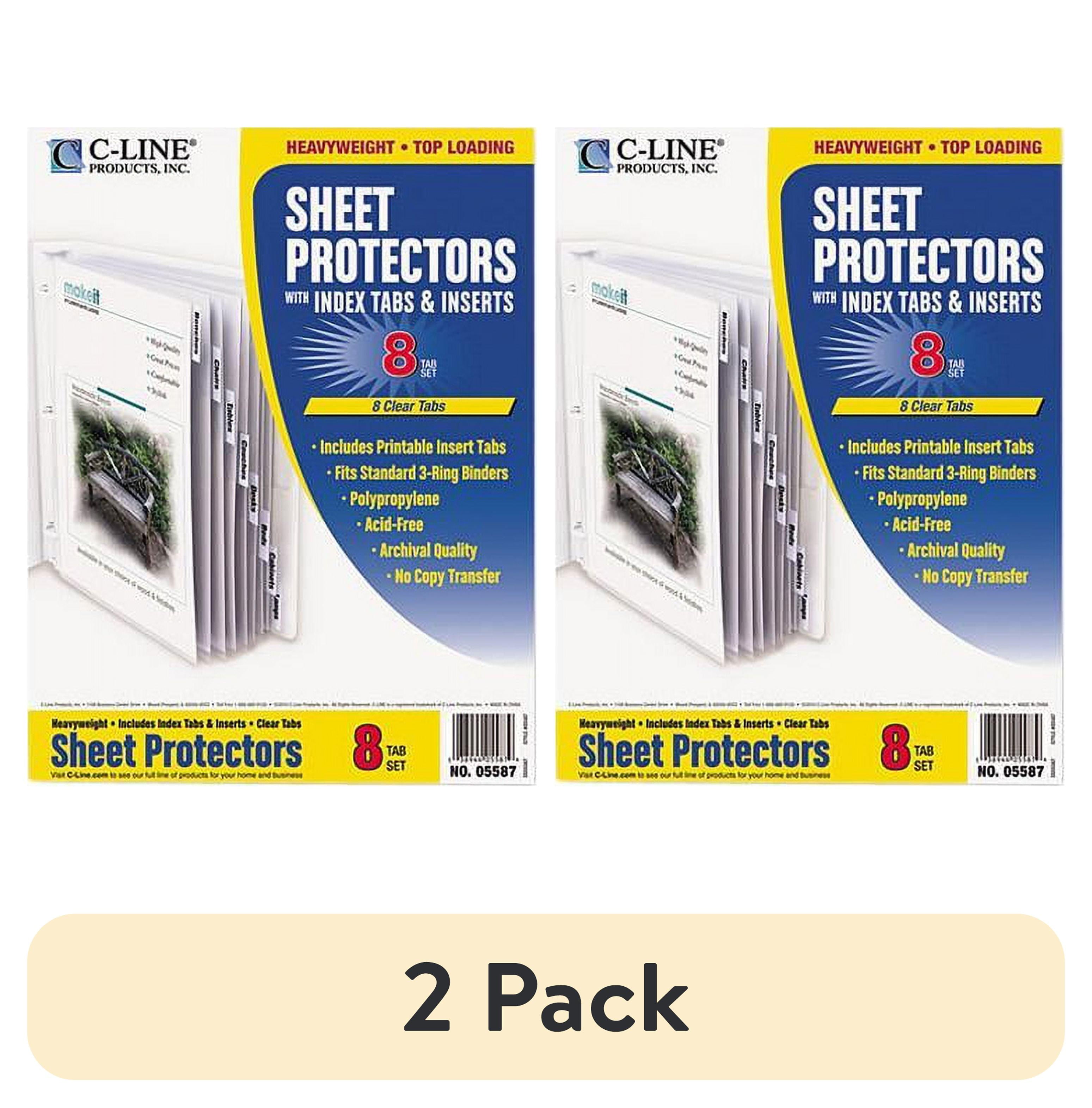 (2 pack) C-line 05587 Sheet Protectors w/Eight Clear Index Tabs ...