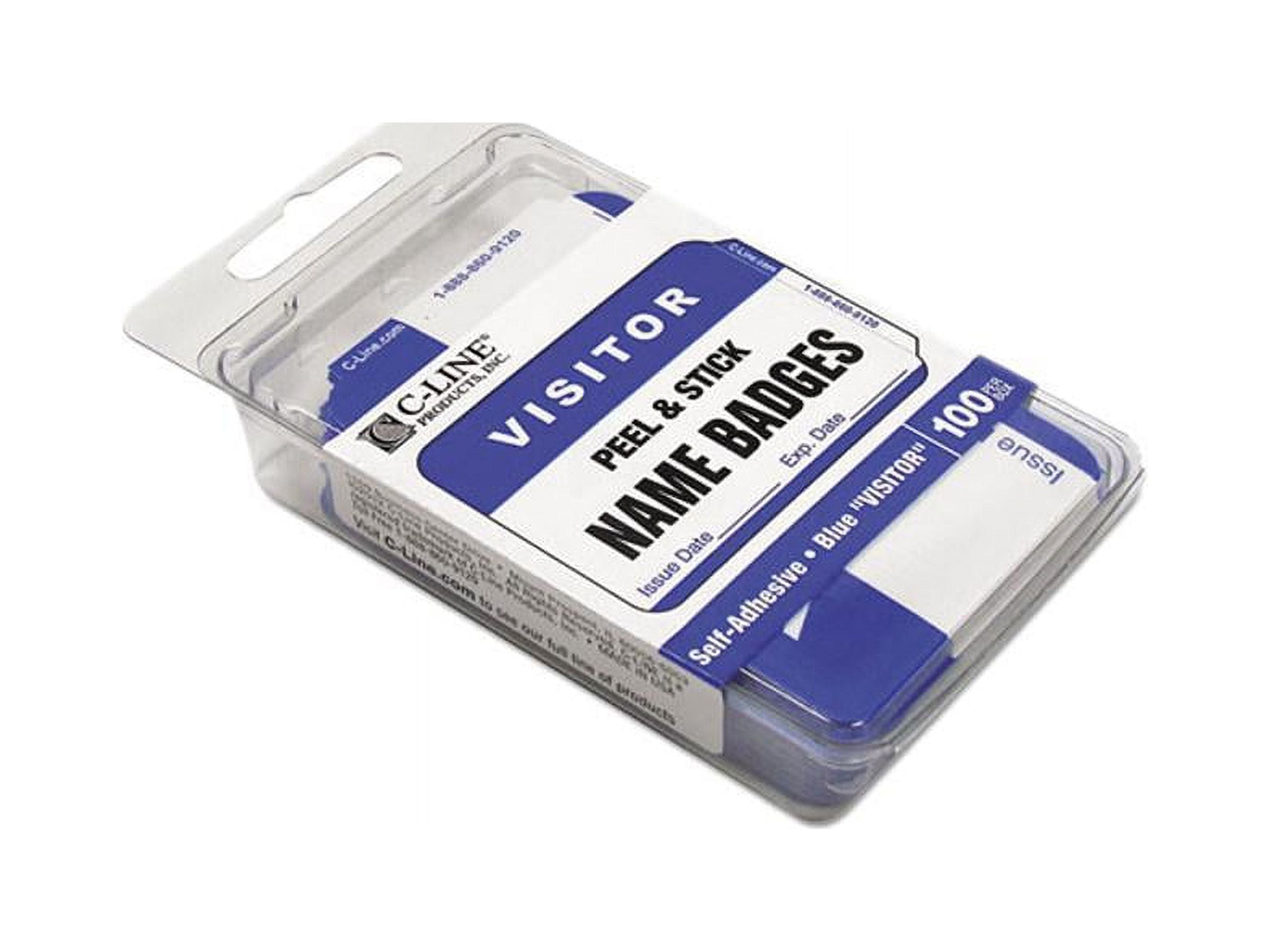 C-line Self-Adhesive Visitor Name Badges Sticker Label, 2 x 3-1/2, Blue ...