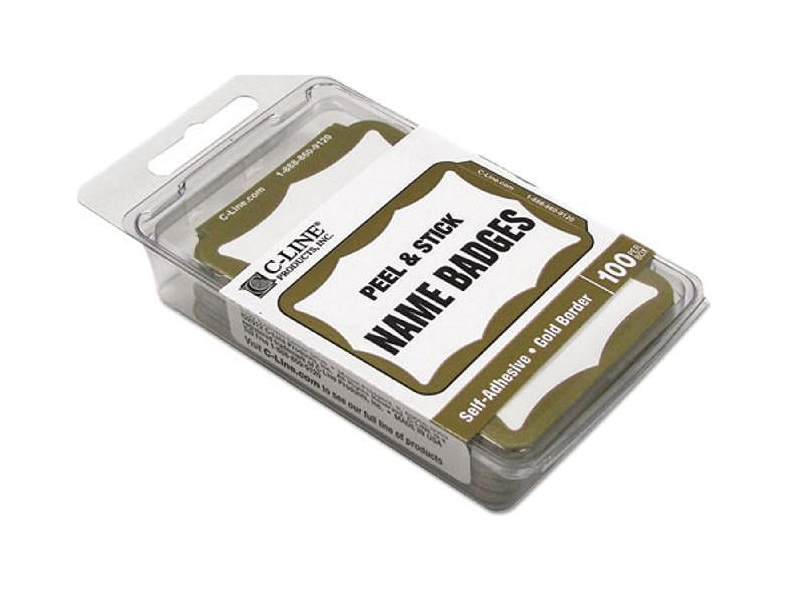 C-line 92266 Self-Adhesive Name Badges, 2 x 3-1/2, Gold, 100/Box ...