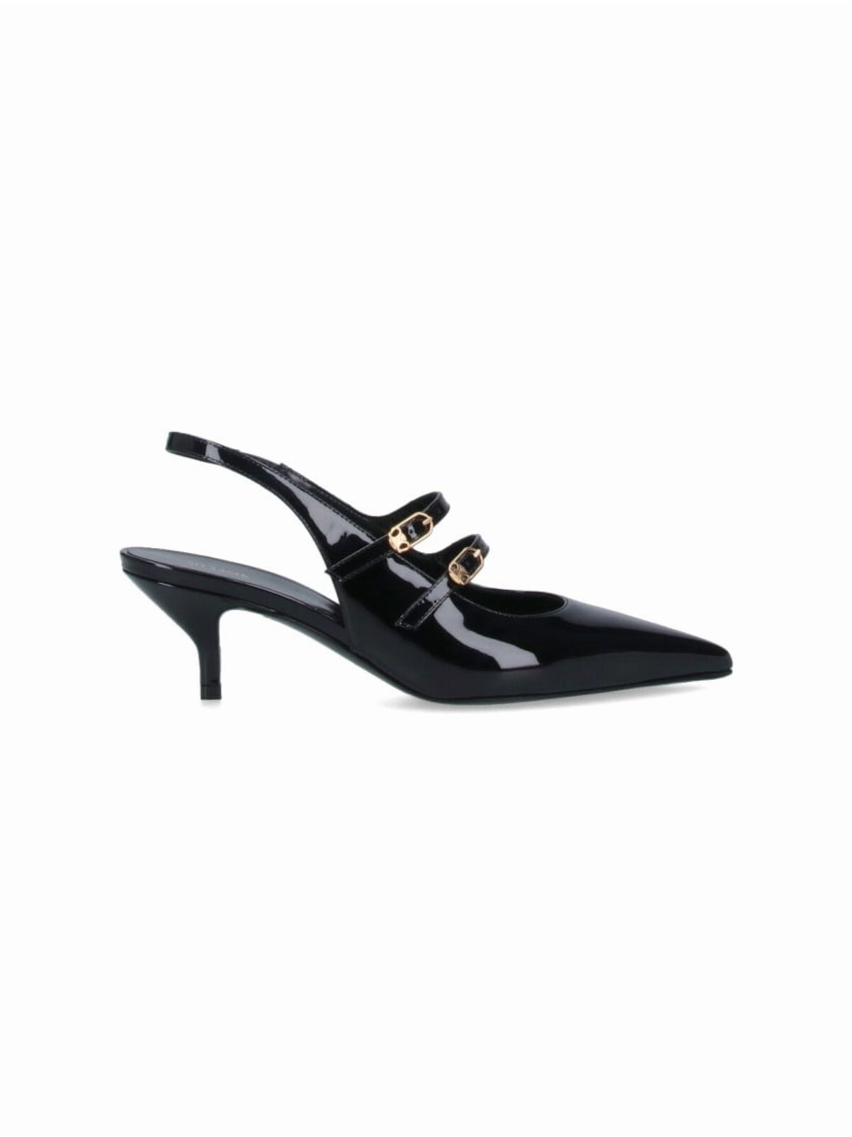 Céline Pointed Toe Slingback Pumps With Dual Adjustable Straps Black ...