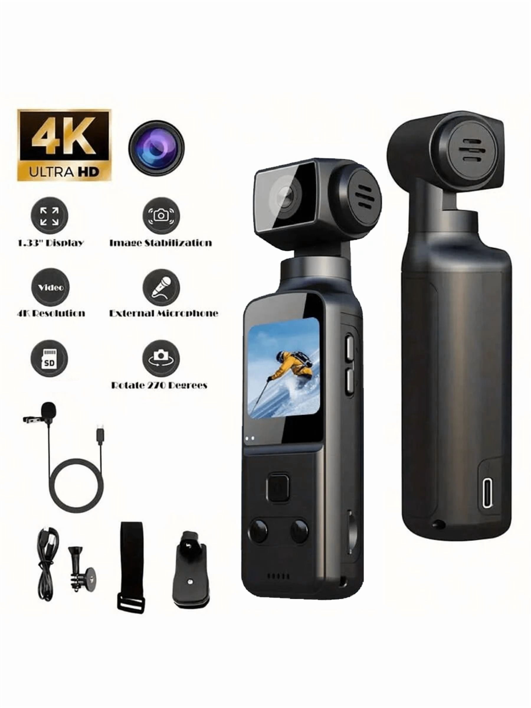 Cámara de video recargable por USB 4K con rotación de 270 grados ...