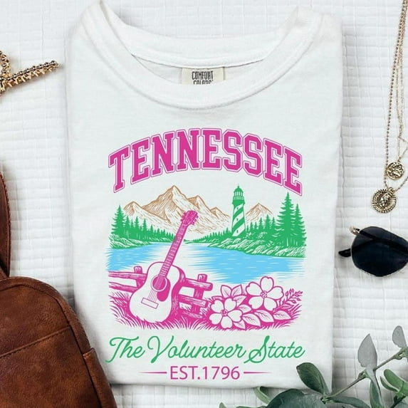 C-omfort Colors Tennessee Guitar T-Shirt S-outhern Music Heritage ...