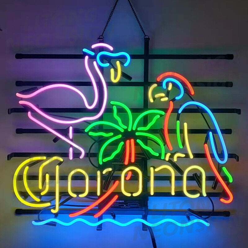 C-orona Flamingo Beer Neon Light Sign For Beer Bar Man Cave Restaurant ...