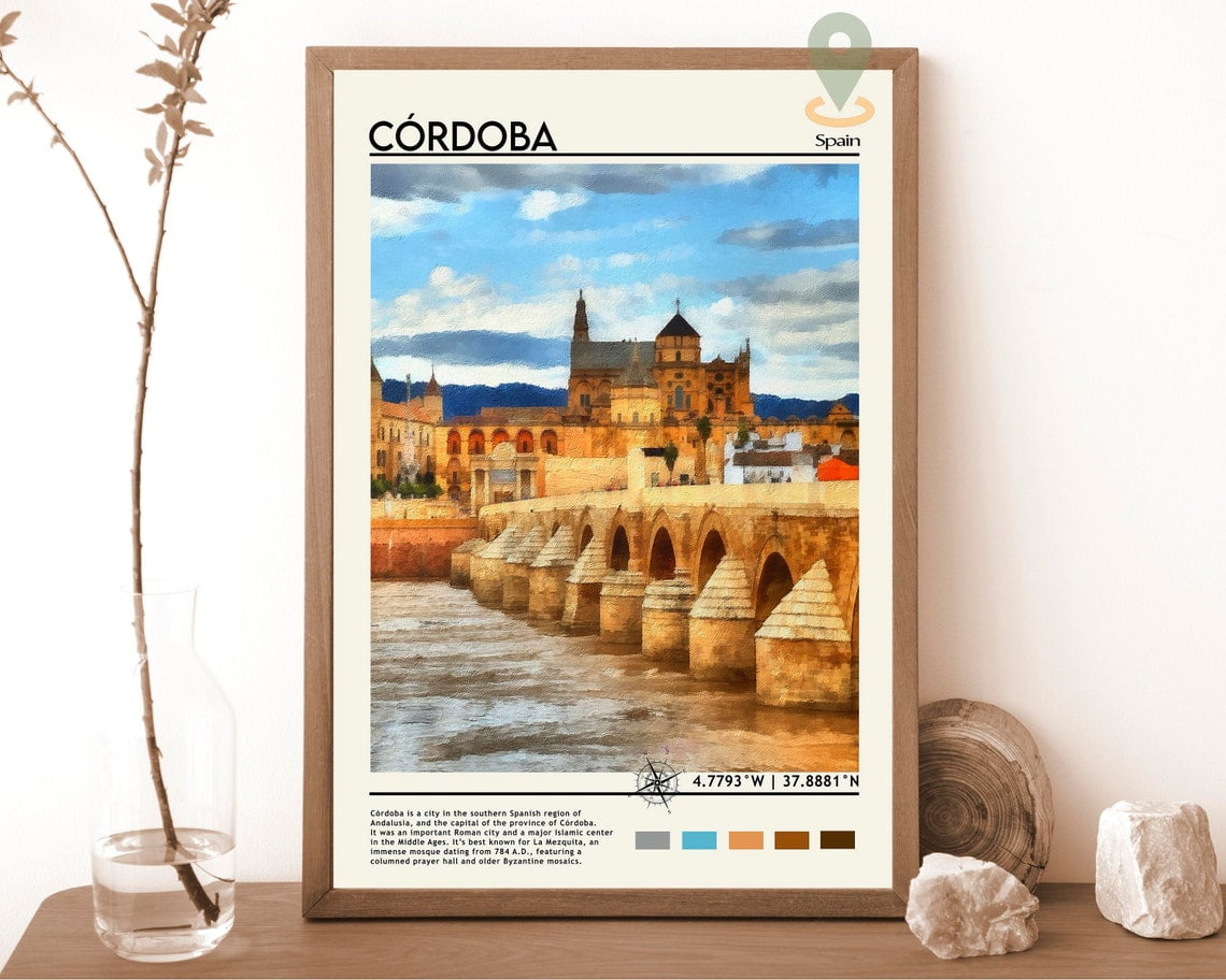 Córdoba Print, Vintage Poster, Córdoba Wall Art, Córdoba Poster ...