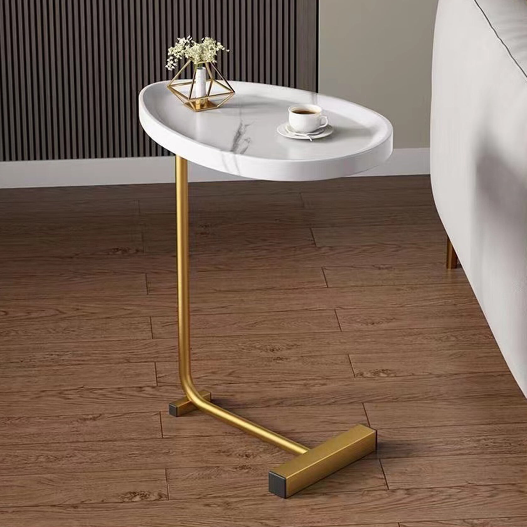 C-shaped Side Table, Small Sofa Table for Cough, Narrow Side Table ...