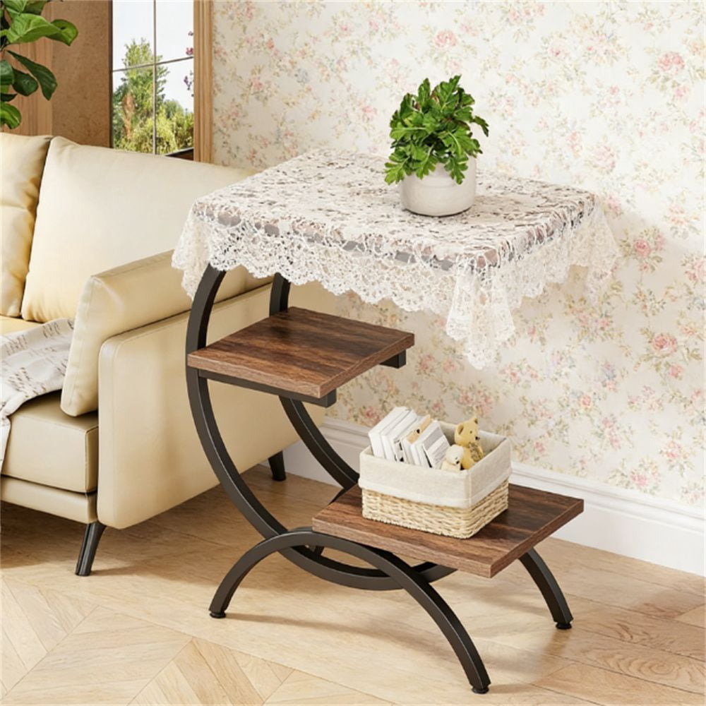 C-shaped end table, coffee table, three-layer side table, three-layer ...