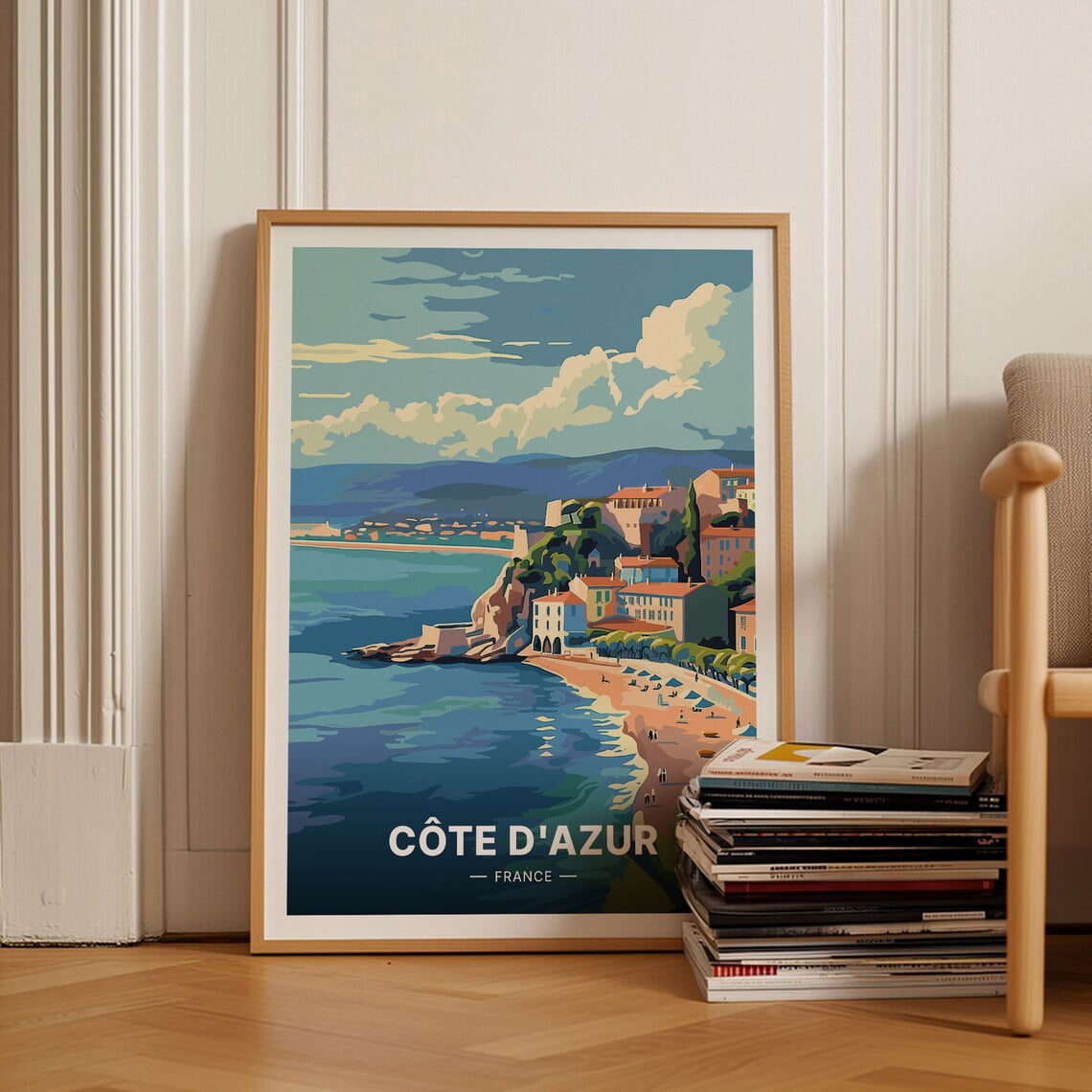 Côte D'Azur Travel Poster, French Riviera Wall Art, Home Decor ...