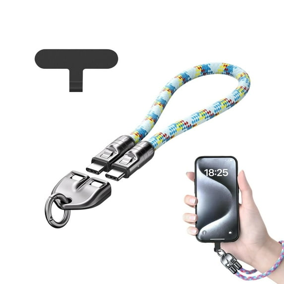 C to C 240W Charging Cable with Wearable Bracelet Design, Phone Lanyard ...