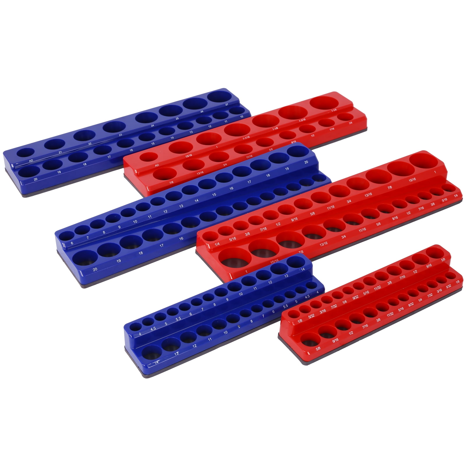 C0000J 6 Pieces Socket Holder Kit Magnetic Socket Organizer Set ...