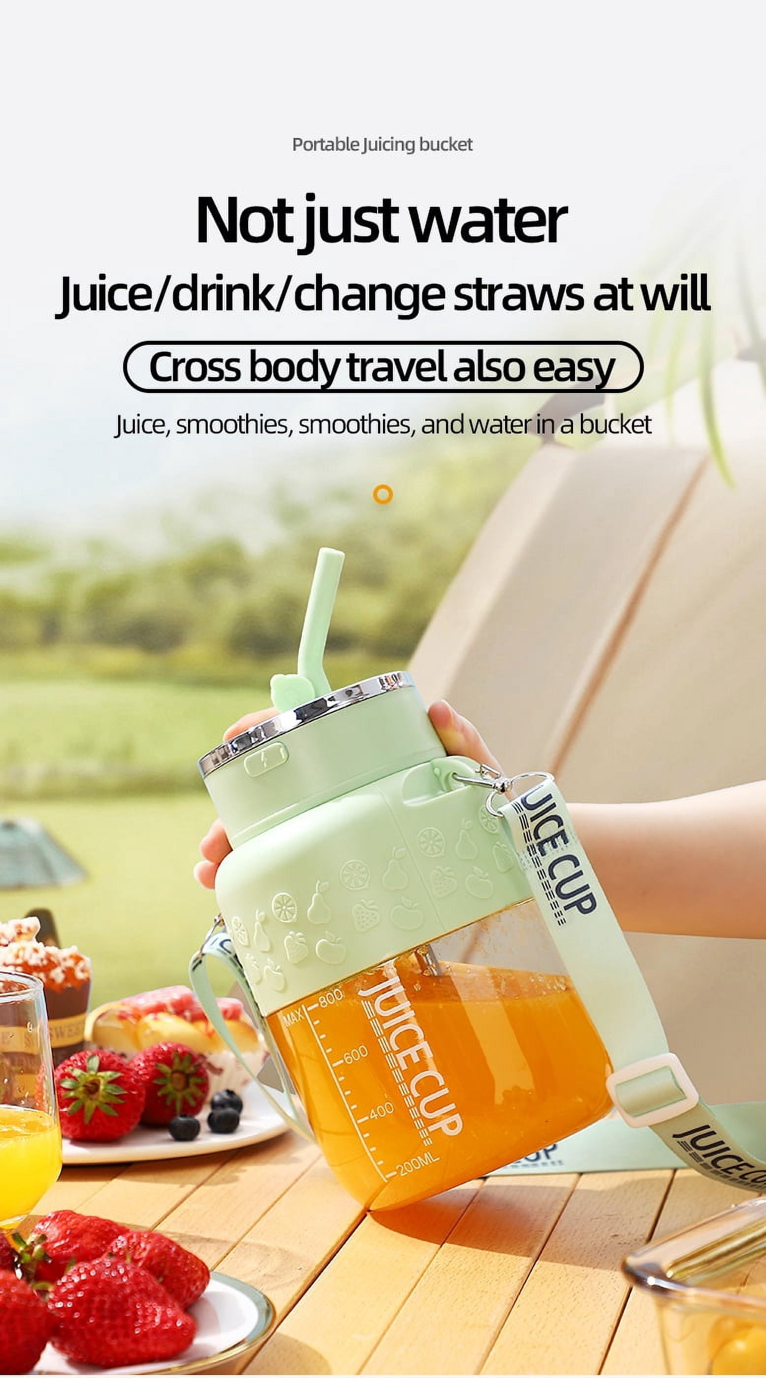 C005-Green 1pc Portable USB Rechargeable Electric Juice Cup 27.05OZ ...