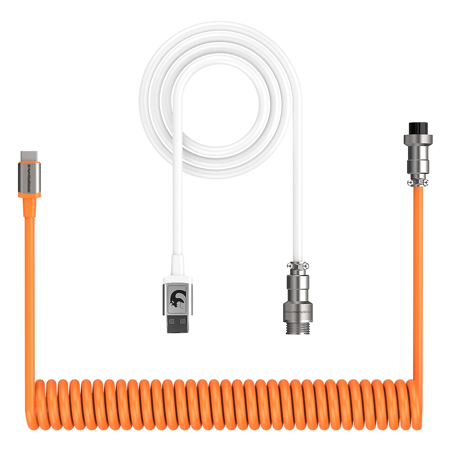 C01 Custom Coiled USB C to A Cable with Detachable Double Sleeved ...