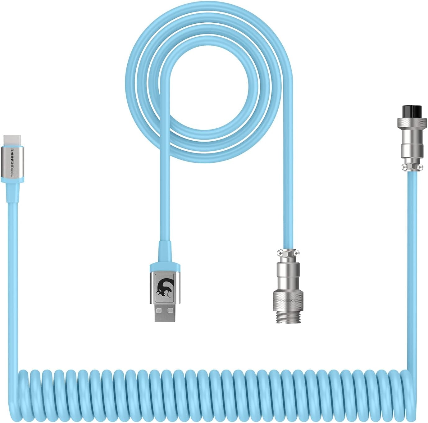 C01 Custom Coiled USB C to A Cable with Detachable Double Sleeved ...
