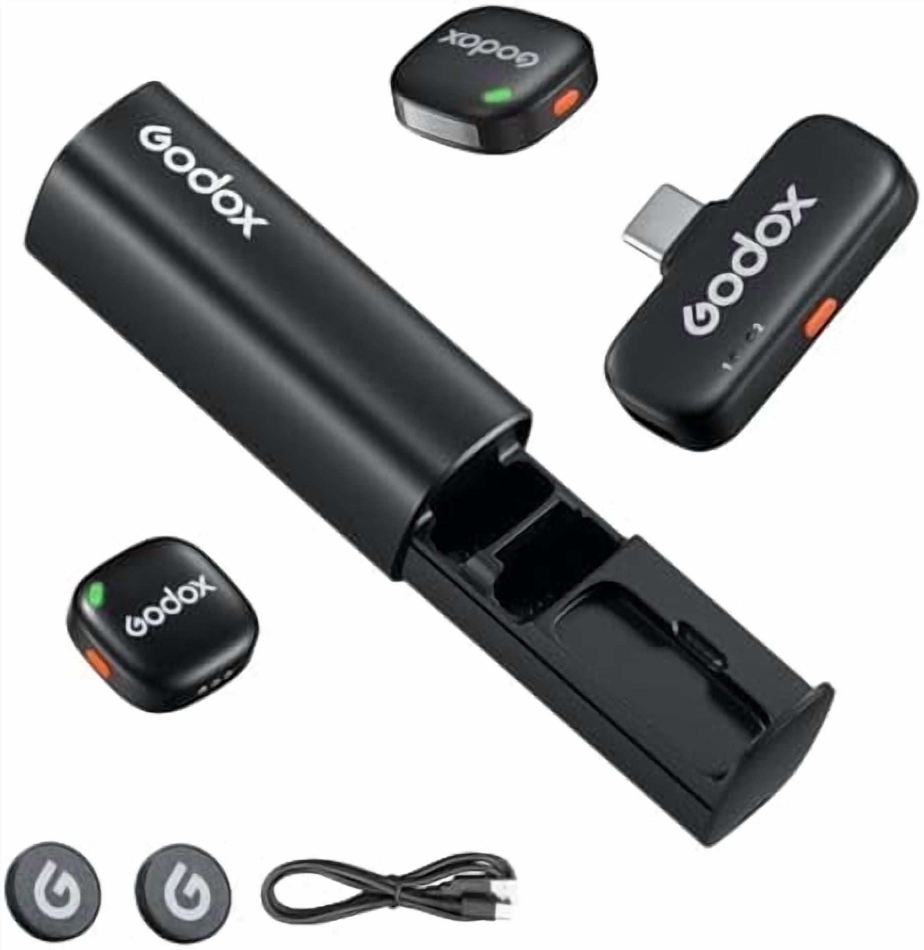 C01 KIT2 Wireless Microphone, 48kHz/24-bit Professional Lavalier Mic ...