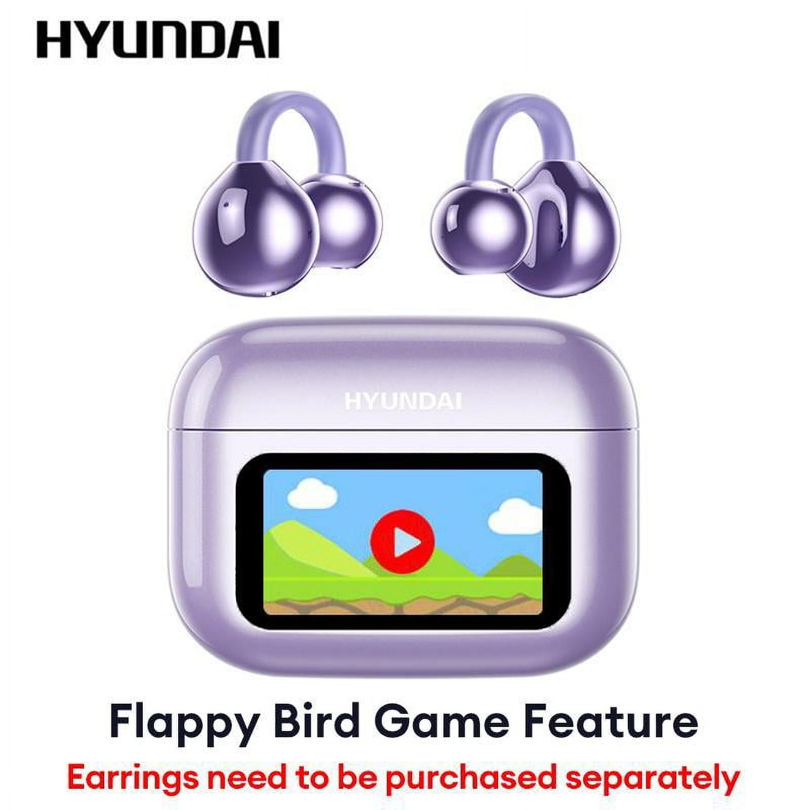 HYUNDAI C02 Clip On Ear Headphones with LCD Full Color Touch Screen ...