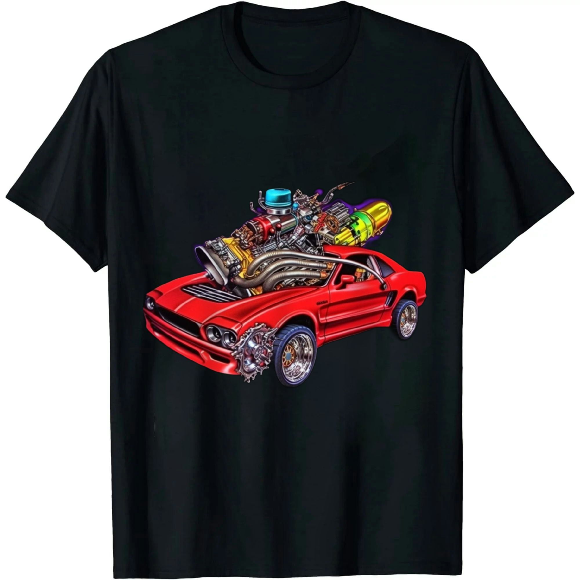 C04-GENYS 1994-98 Cobra Mustang Coupe Cartoon Muscle Car Design Tshirt - Walmart.com
