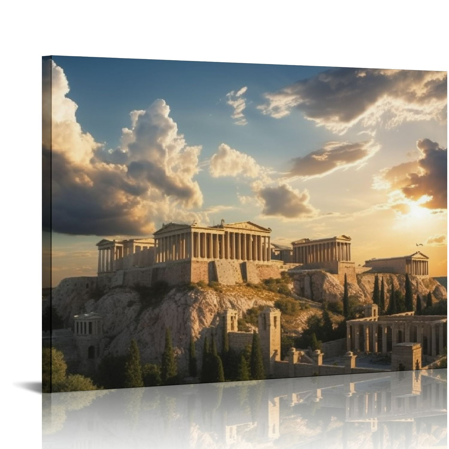 C04-GENYS Acropolis Parthenon View Poster Canvas Poster Wall Art Decor Print Picture Paintings ...